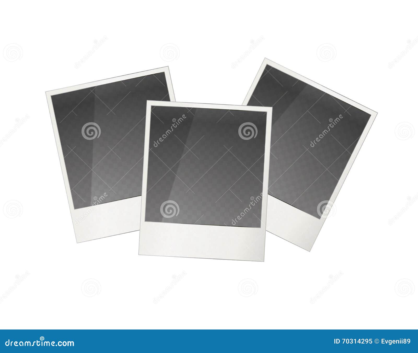 Three Realistic Polaroid Photo Frame with Transparent Place for Image ...