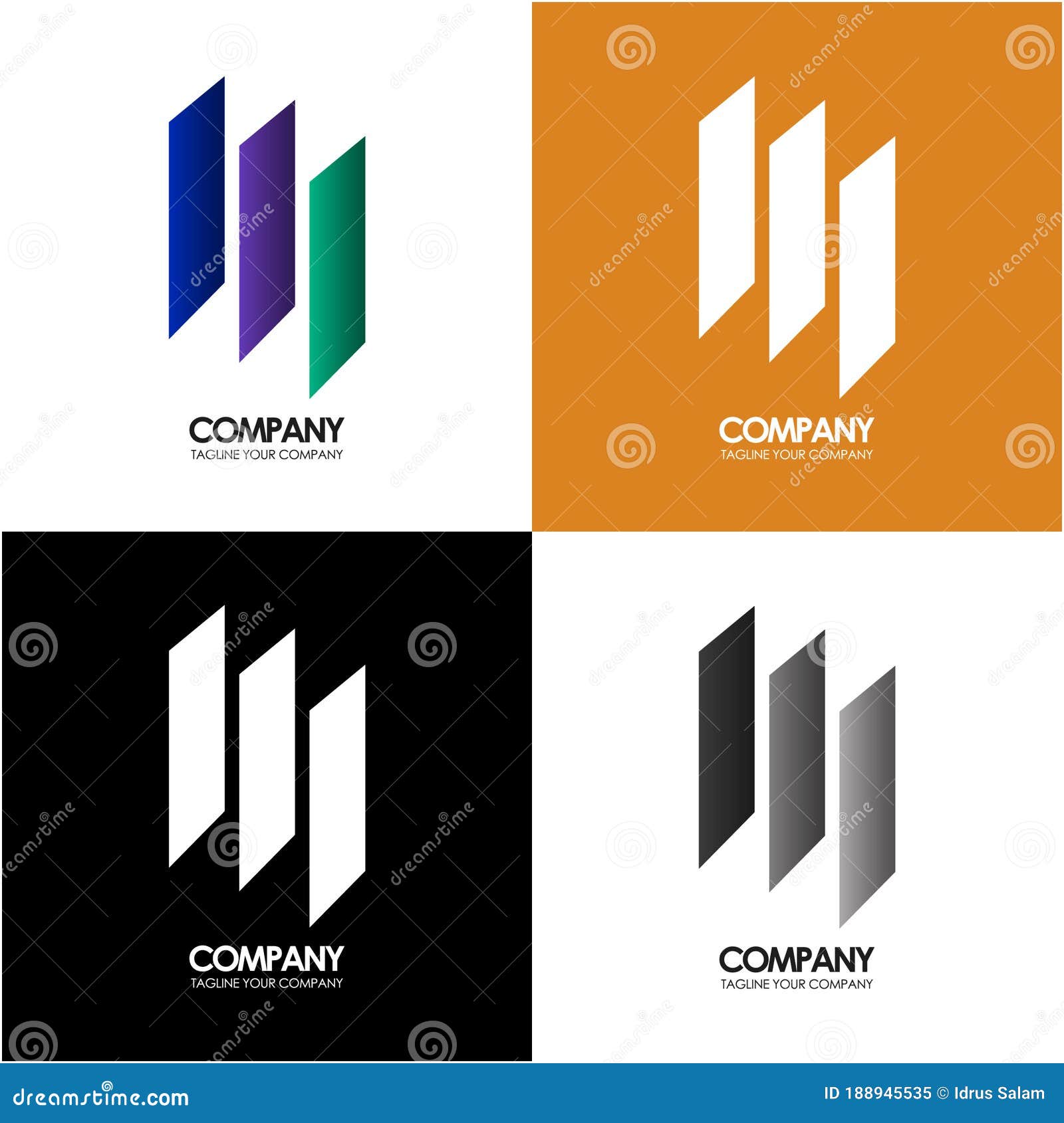 Three Rectangles Logo Vector. Logo Design Stock Vector - Illustration ...