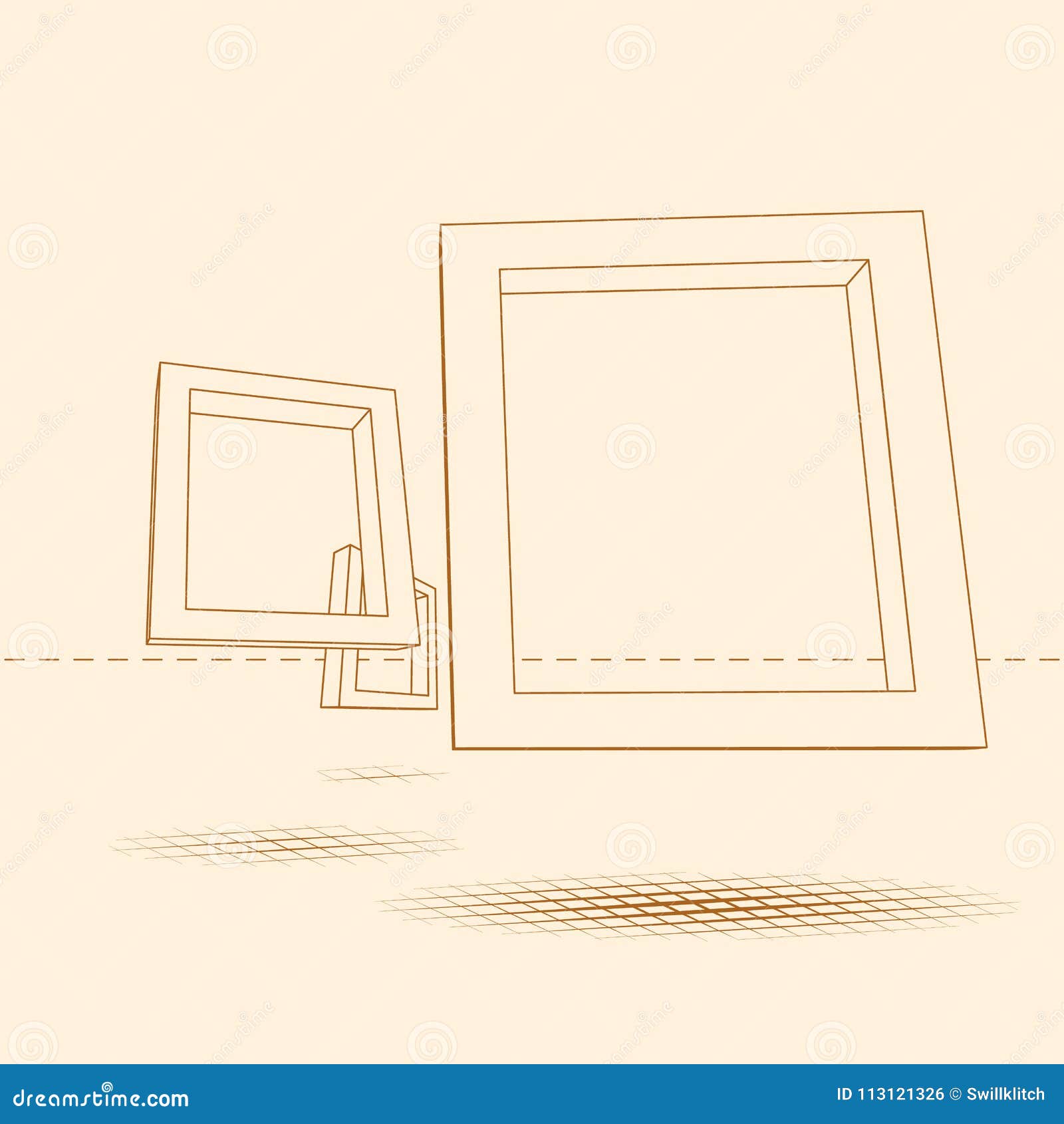 Three Rectangular 3D Frames Blueprint Stock Vector - Illustration of ... Three Rectangular 3D Frames Blueprint Stock Vector - Illustration of ...