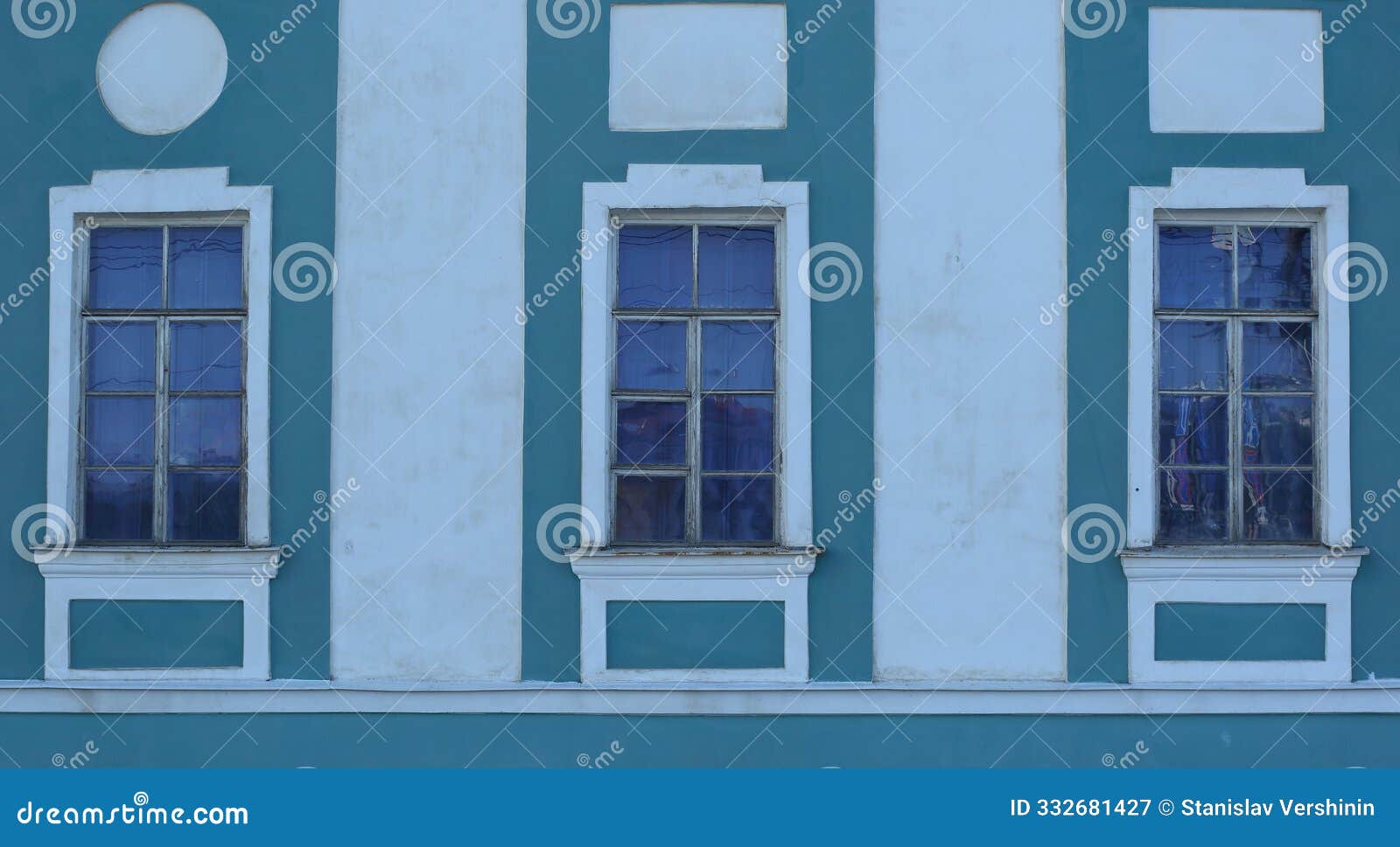 Three Rectangular Windows on the Ground Floor of the House Stock Image ...