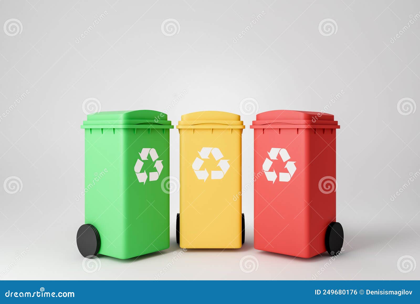 Three Recycle Icons. Recycling Circle Arrows. Recycle Sign Set Isolated ...