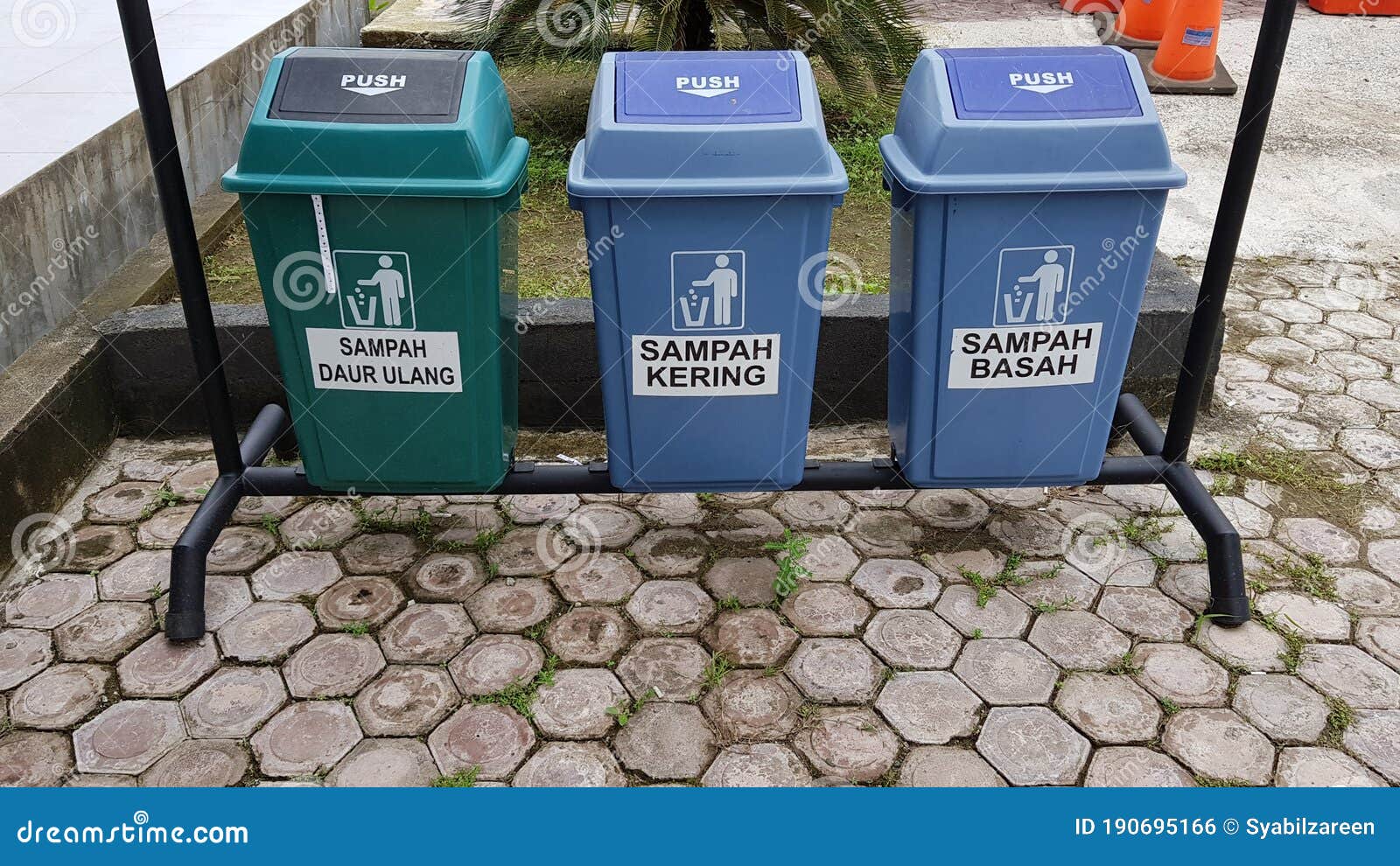 Three Recycling Bins stock photo. Image of latin, climate - 190695166