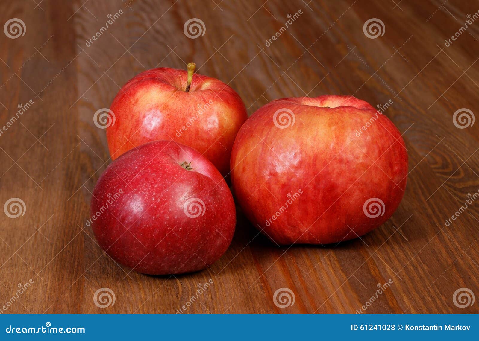 Three Red Apple stock photo. Image of colors, love, nature - 61241028