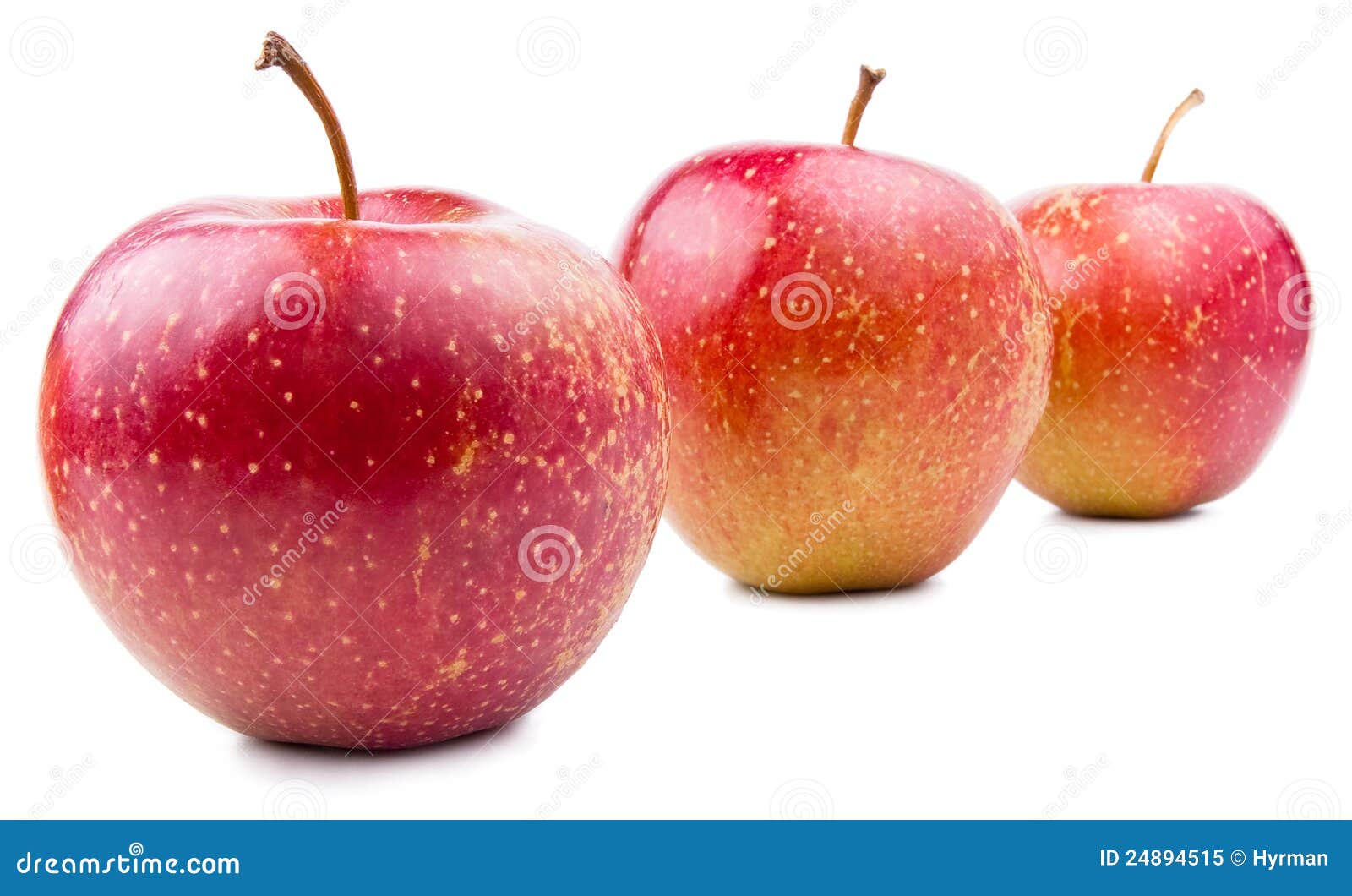 Three Red Apple Isolated stock image. Image of object - 24894515