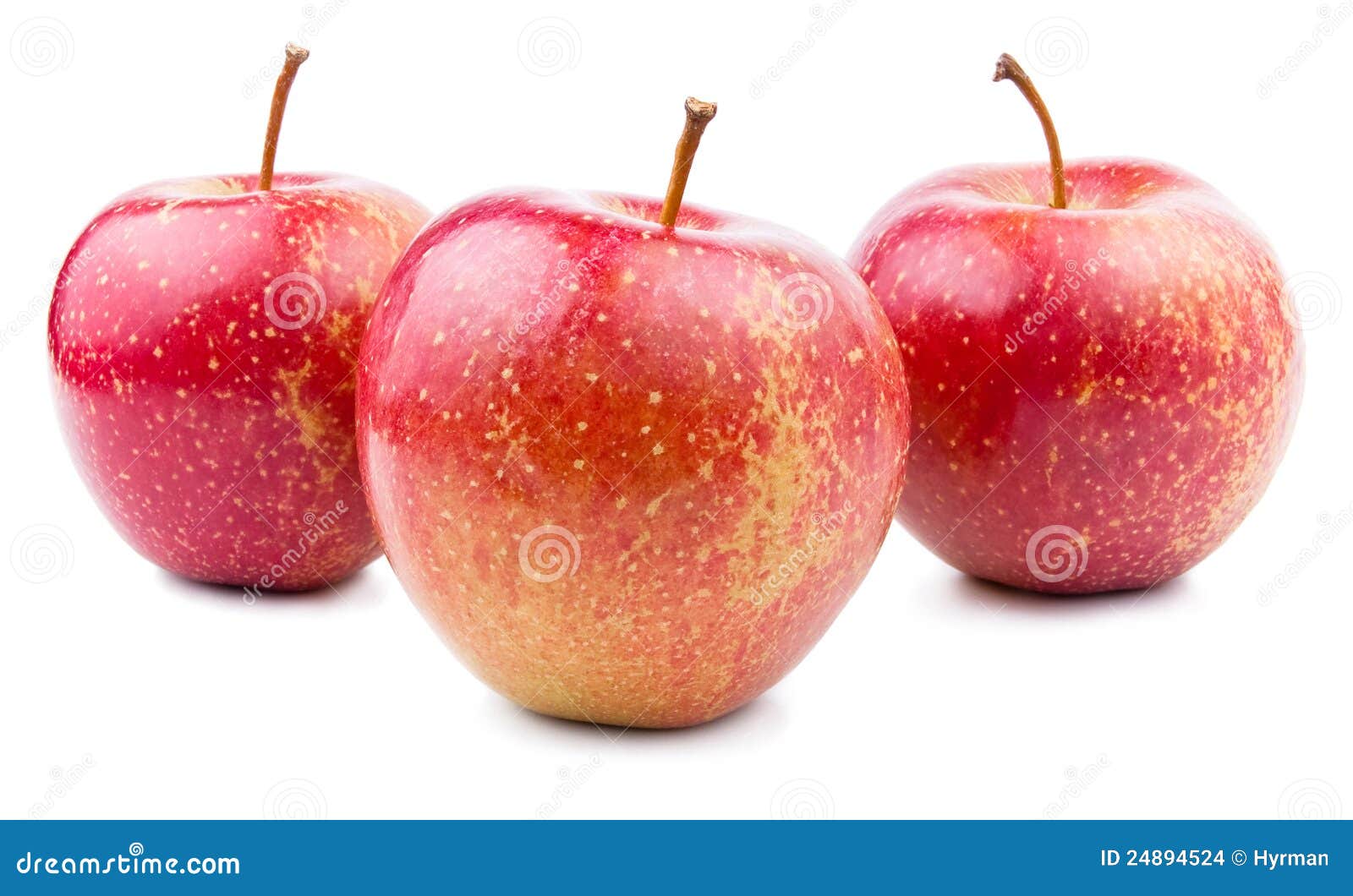 Three Red Apple Isolated stock photo. Image of green - 24894524