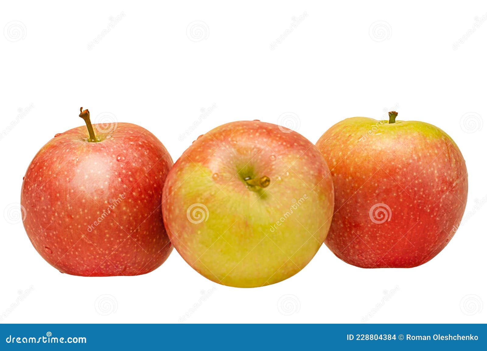 Three Red Apple Isolated with White Background Stock Photo - Image of ...