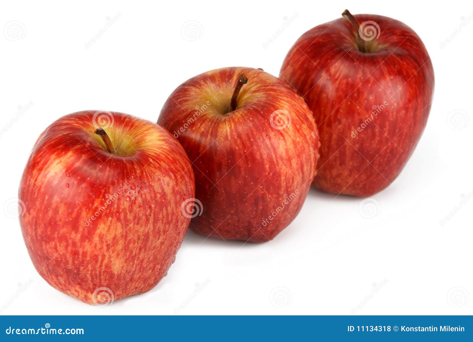Three red apples. stock photo. Image of healthy, apple - 11134318
