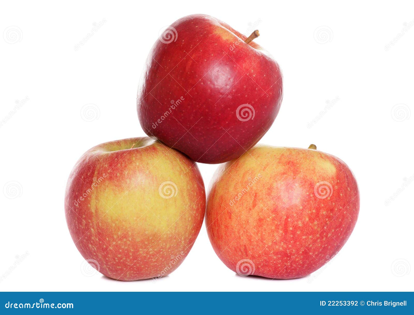 Three red apples stock photo. Image of stack, white, healthy - 22253392