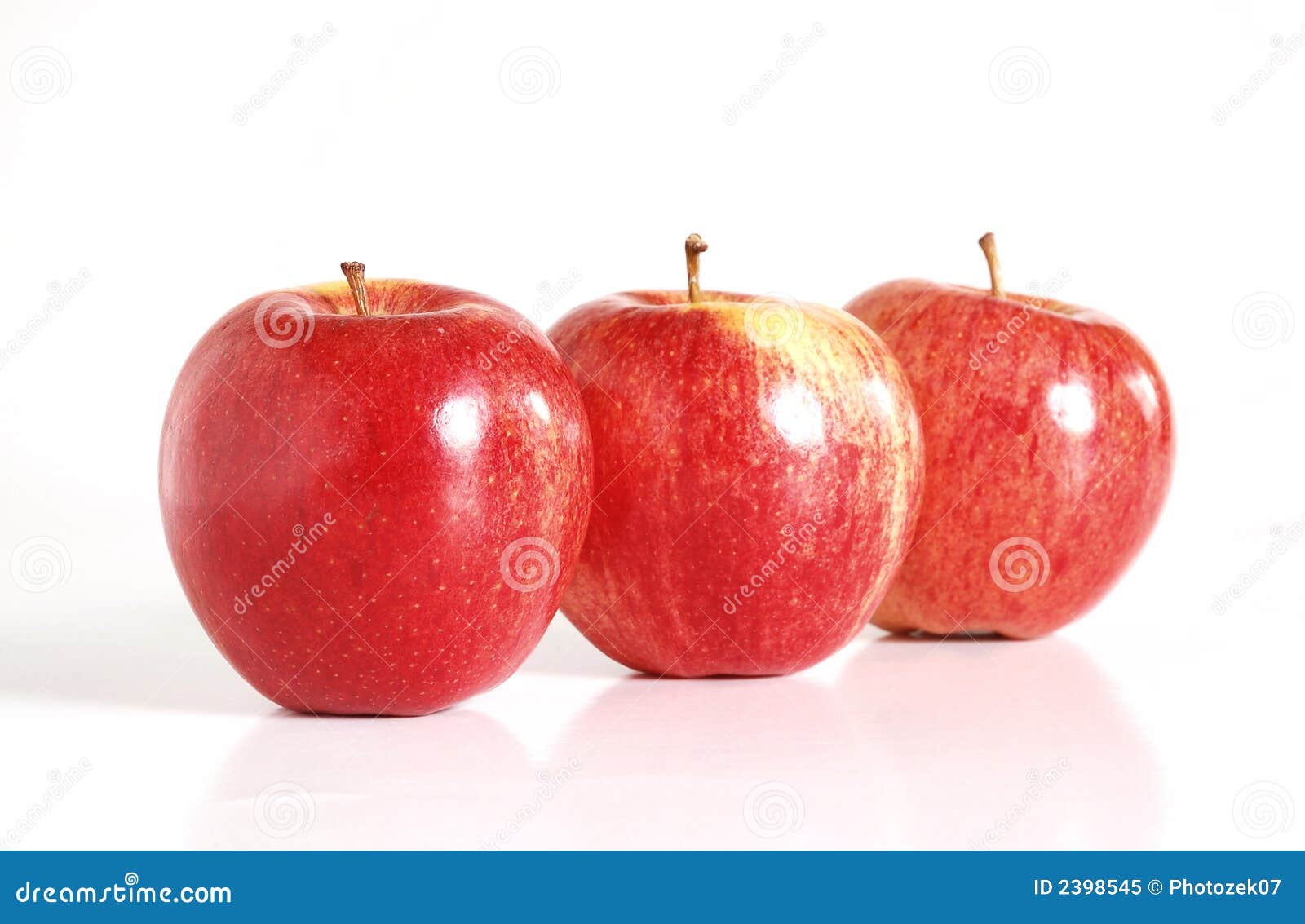 Three red apples stock image. Image of droplets, seed - 2398545