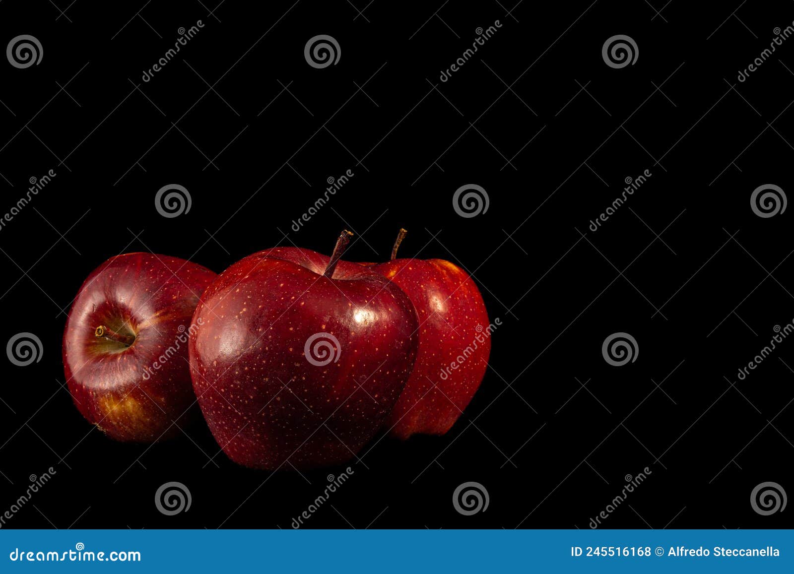 Three red apples stock photo. Image of freshness, abstract - 245516168