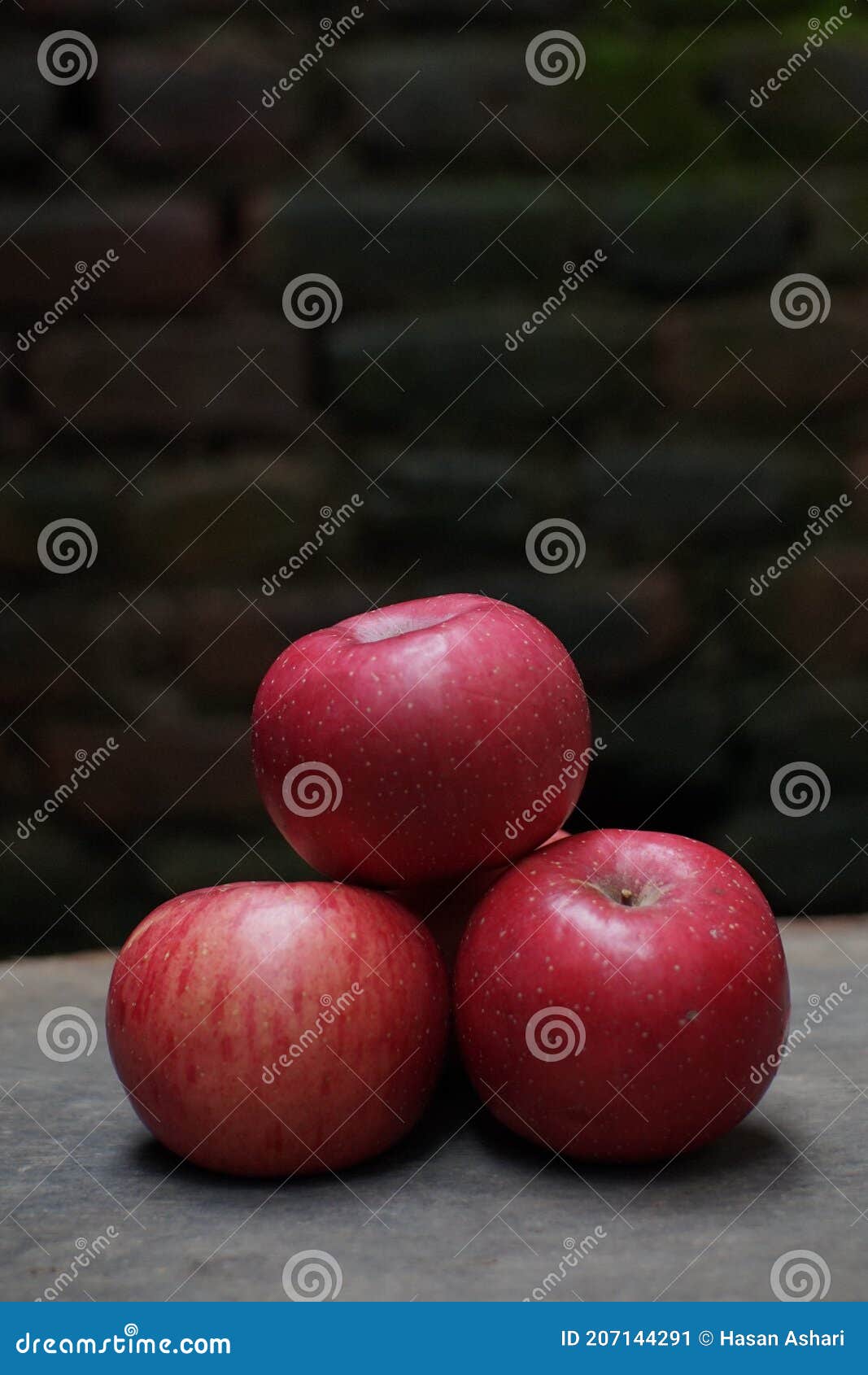 Three Red Apples on the Table Stock Image - Image of petal, fruit ...