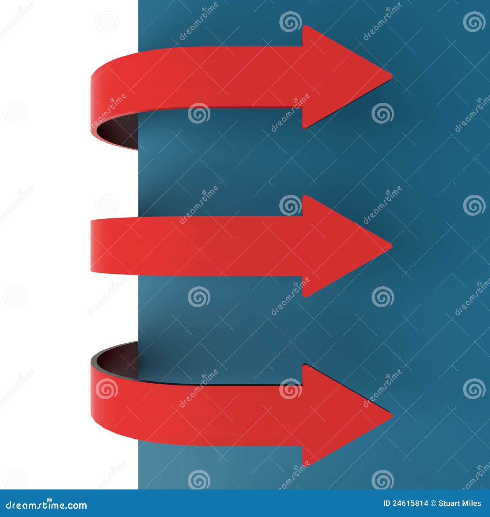 Three Red Arrow Tabs Over Paper Stock Illustration - Illustration of ...