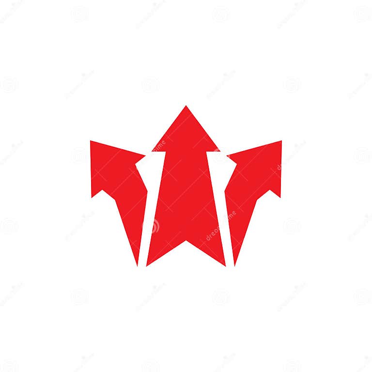 Three Red Arrows Point Three-way Direction. Right, Left, Forward ...