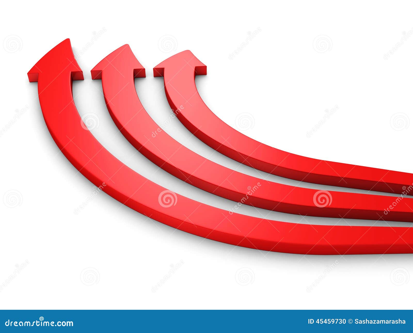 Three Red Arrows Way Forward on White Stock Illustration - Illustration ...
