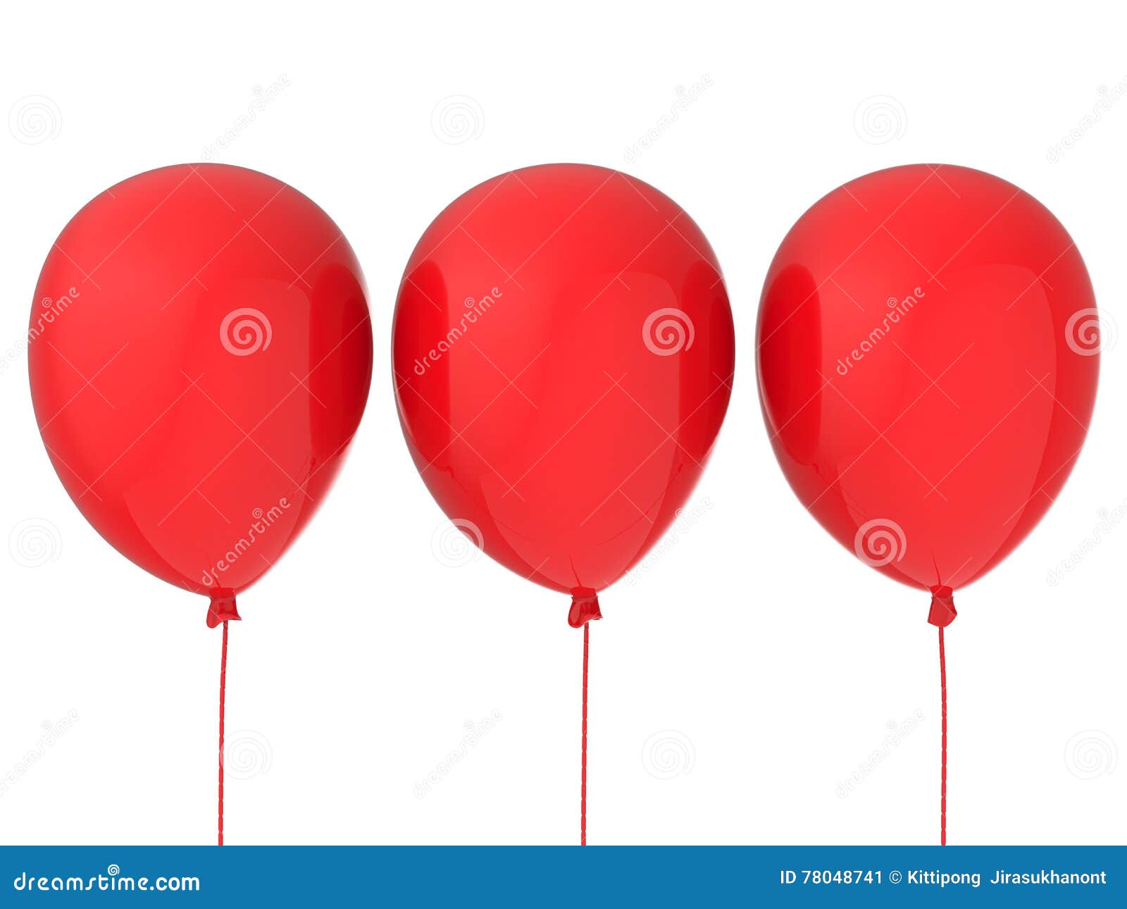 Three red balloons stock image. Image of balloons, party - 78048741