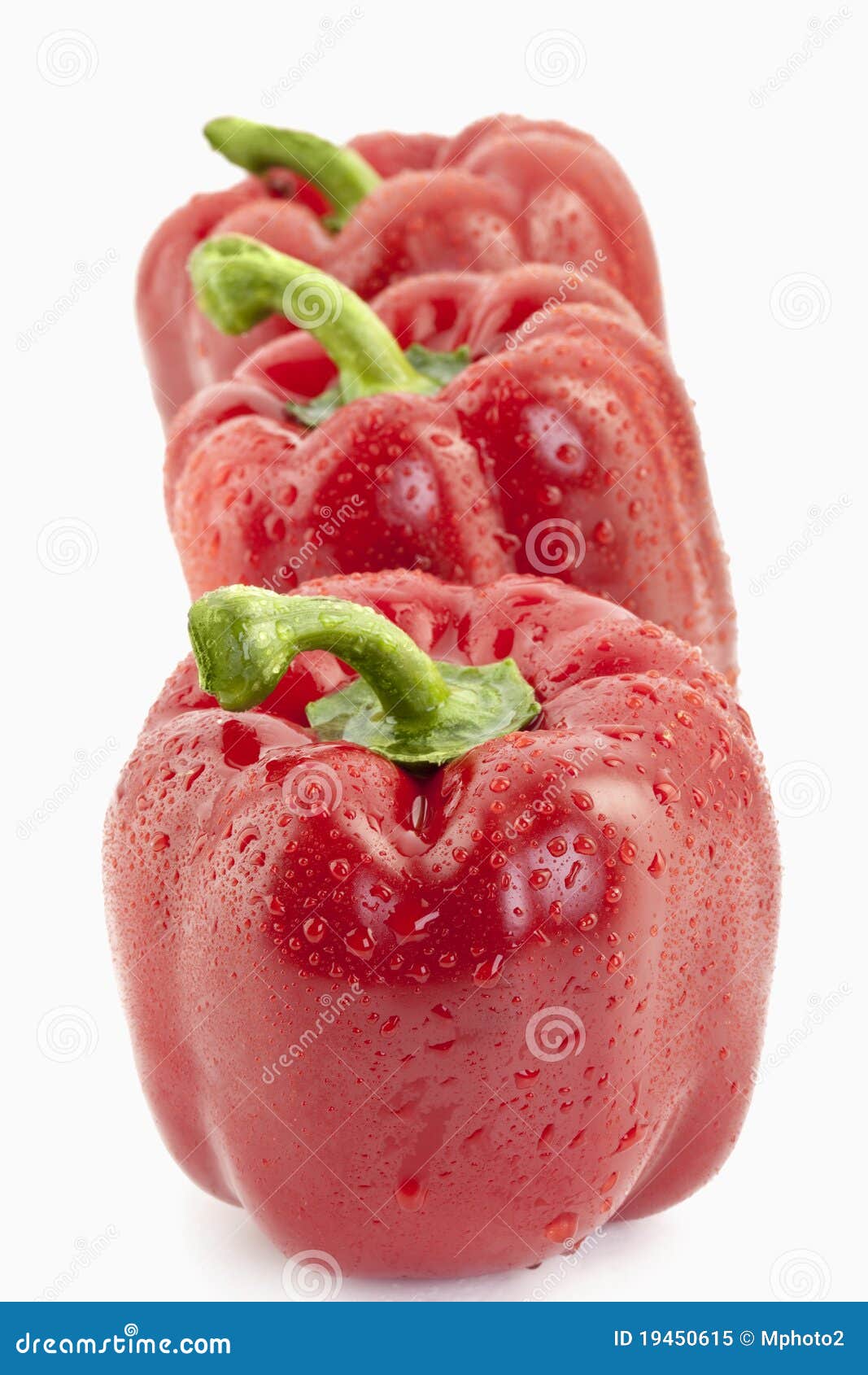 Three red bell peppers stock image. Image of macro, ripe - 19450615