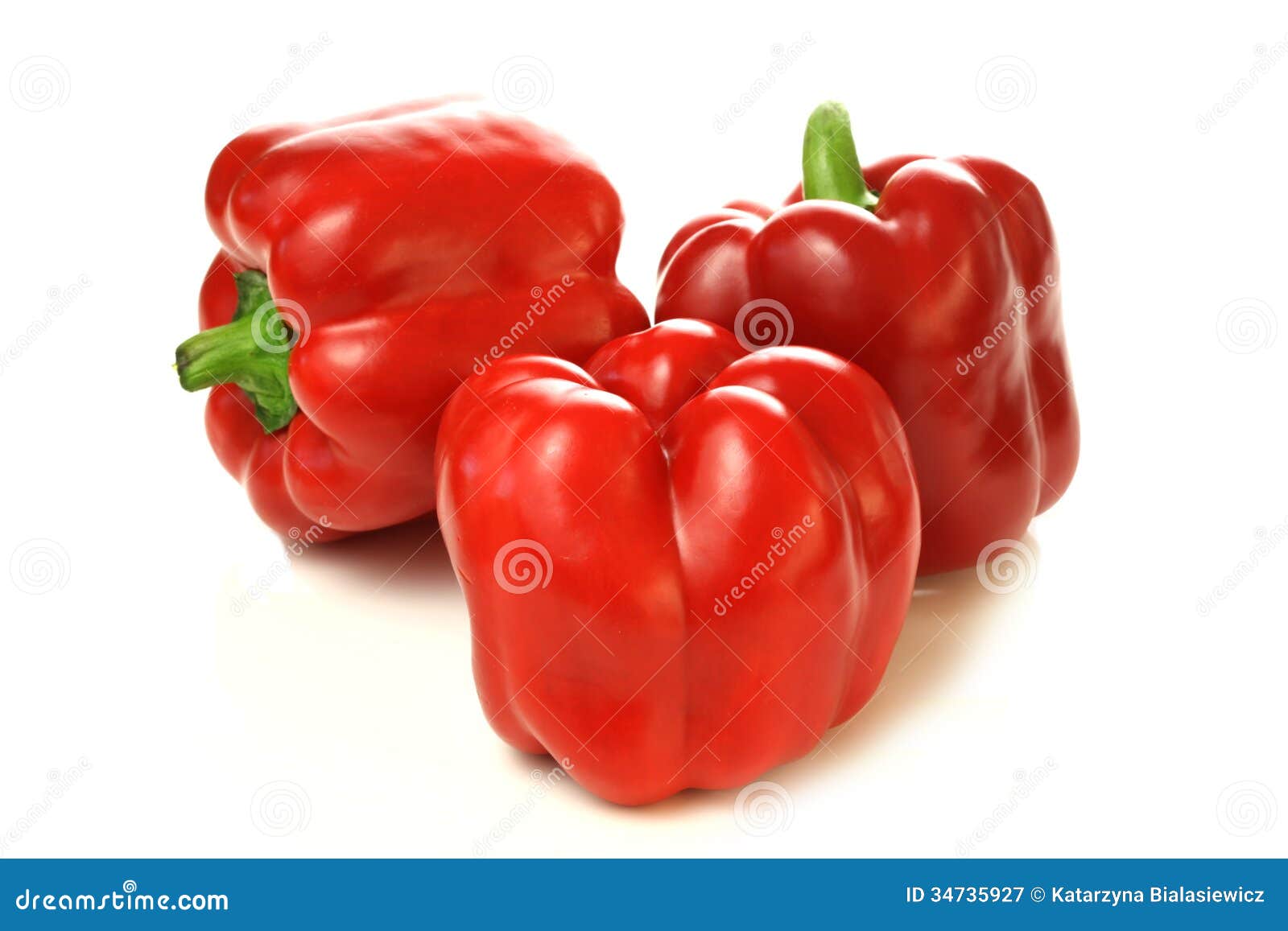 Three red bell peppers stock image. Image of close, bell - 34735927