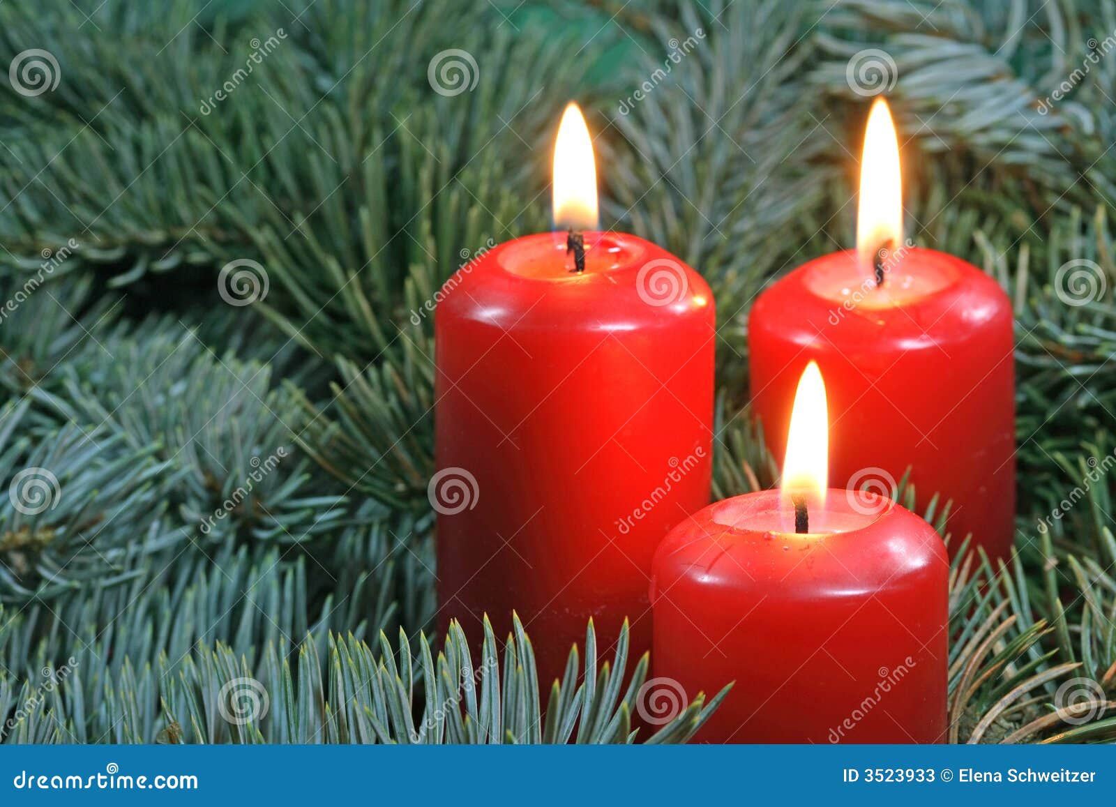 Three red candles stock image. Image of candle, outdoors - 3523933