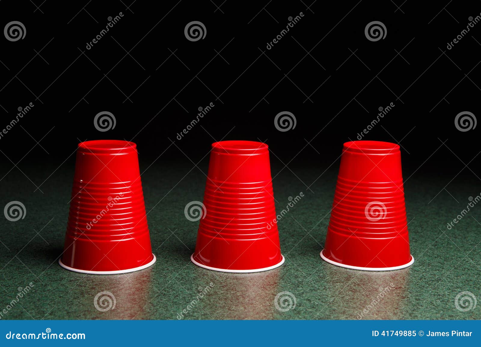 Three Red Cups - Shell Game Stock Image - Image of guess, leisure: 41749885