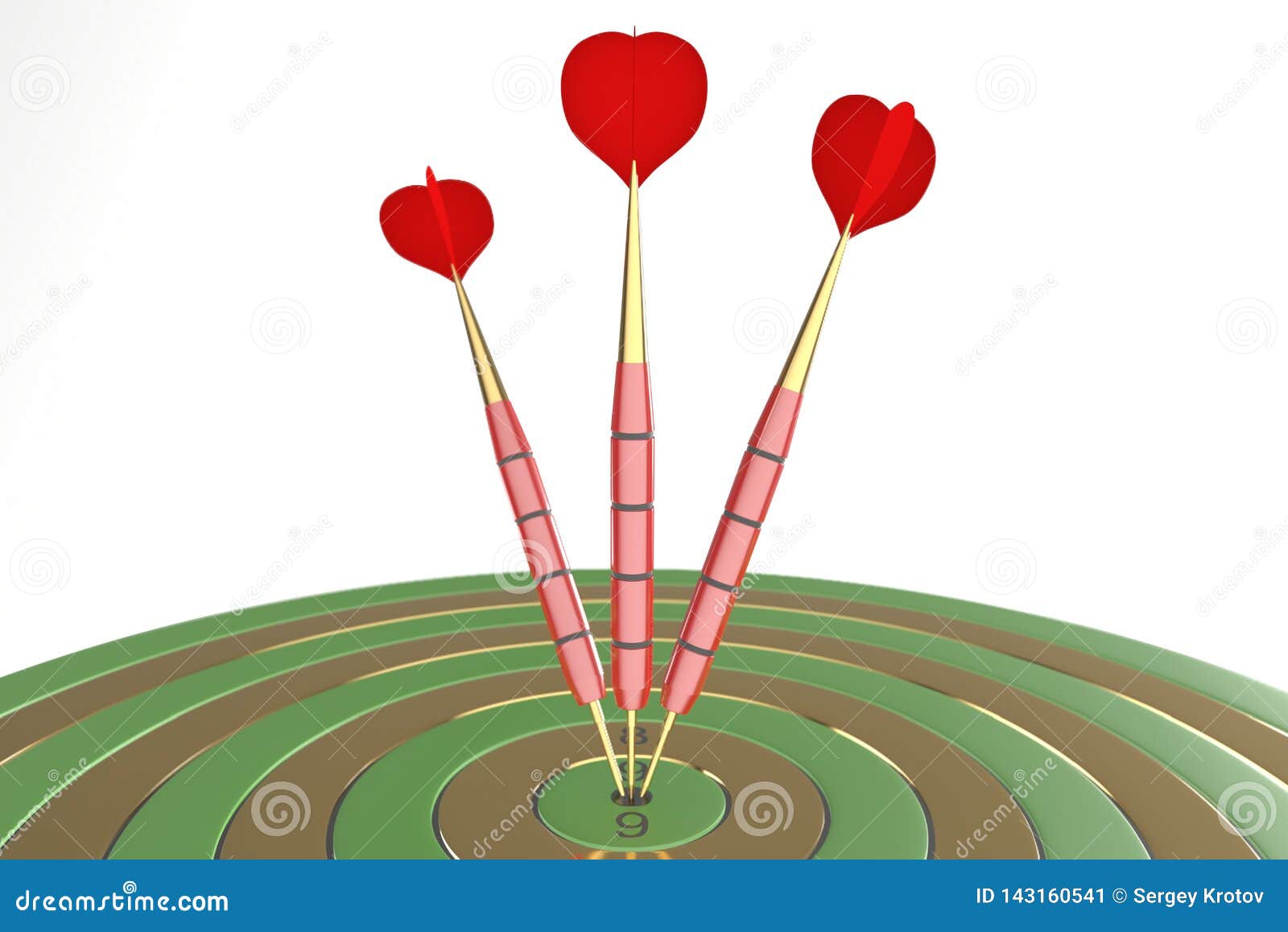 Three Red Darts Hitting the Bullseye. 3d Illustration Stock ... Three Red Darts Hitting the Bullseye. 3d Illustration Stock ...