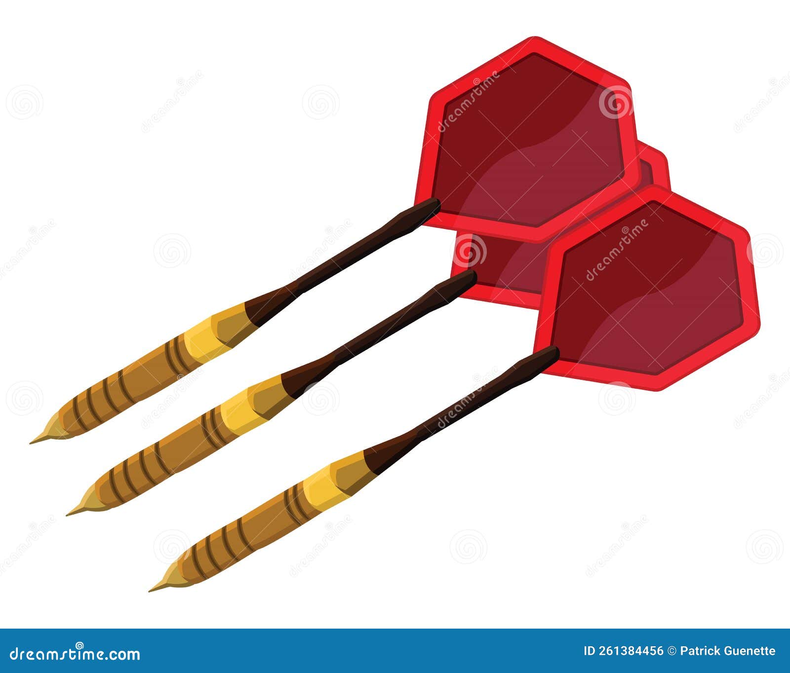 Three red darts, icon stock vector. Illustration of sport - 261384456