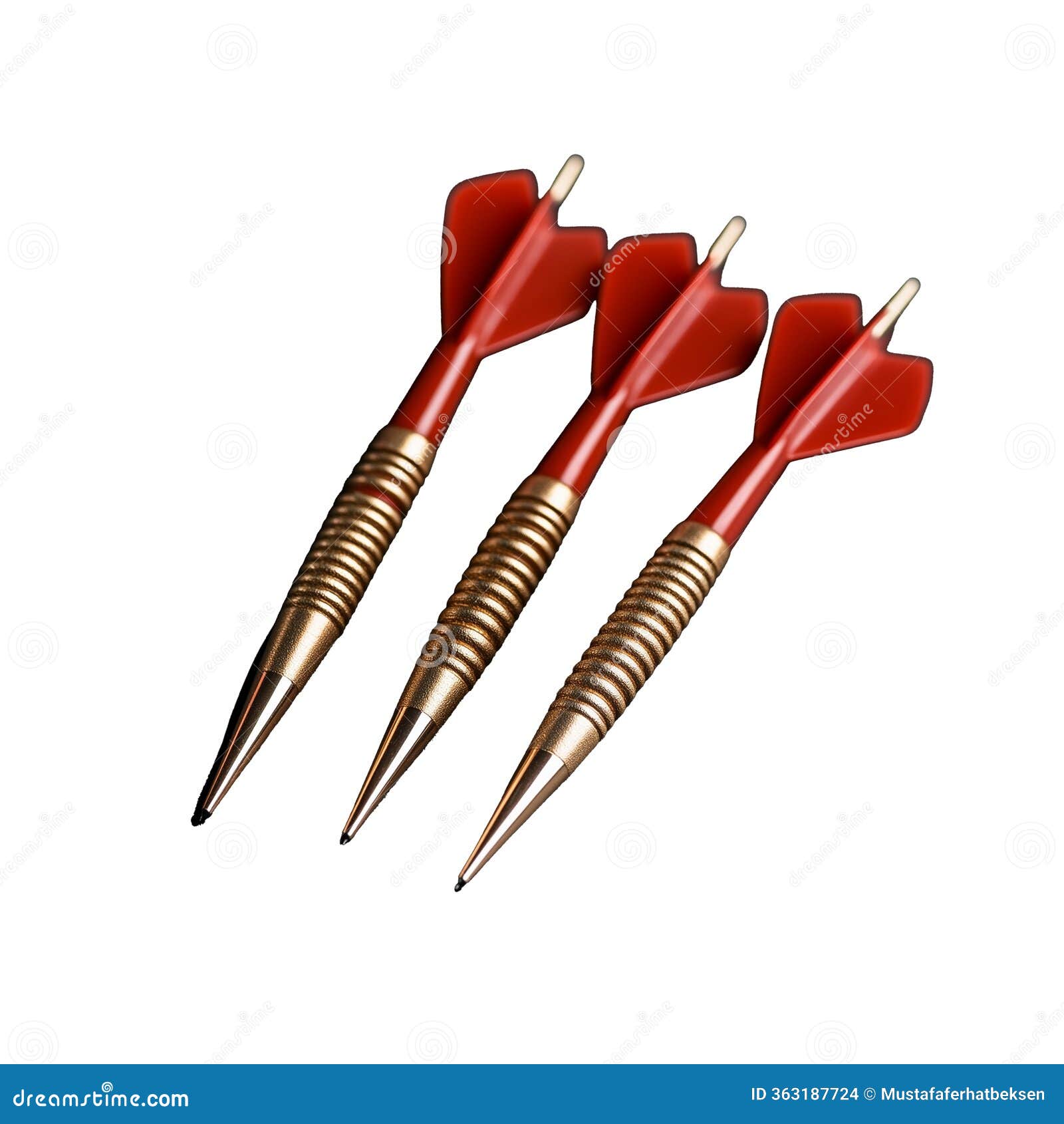 Three Red Darts with Metallic Shafts on Transparent Background Stock ...
