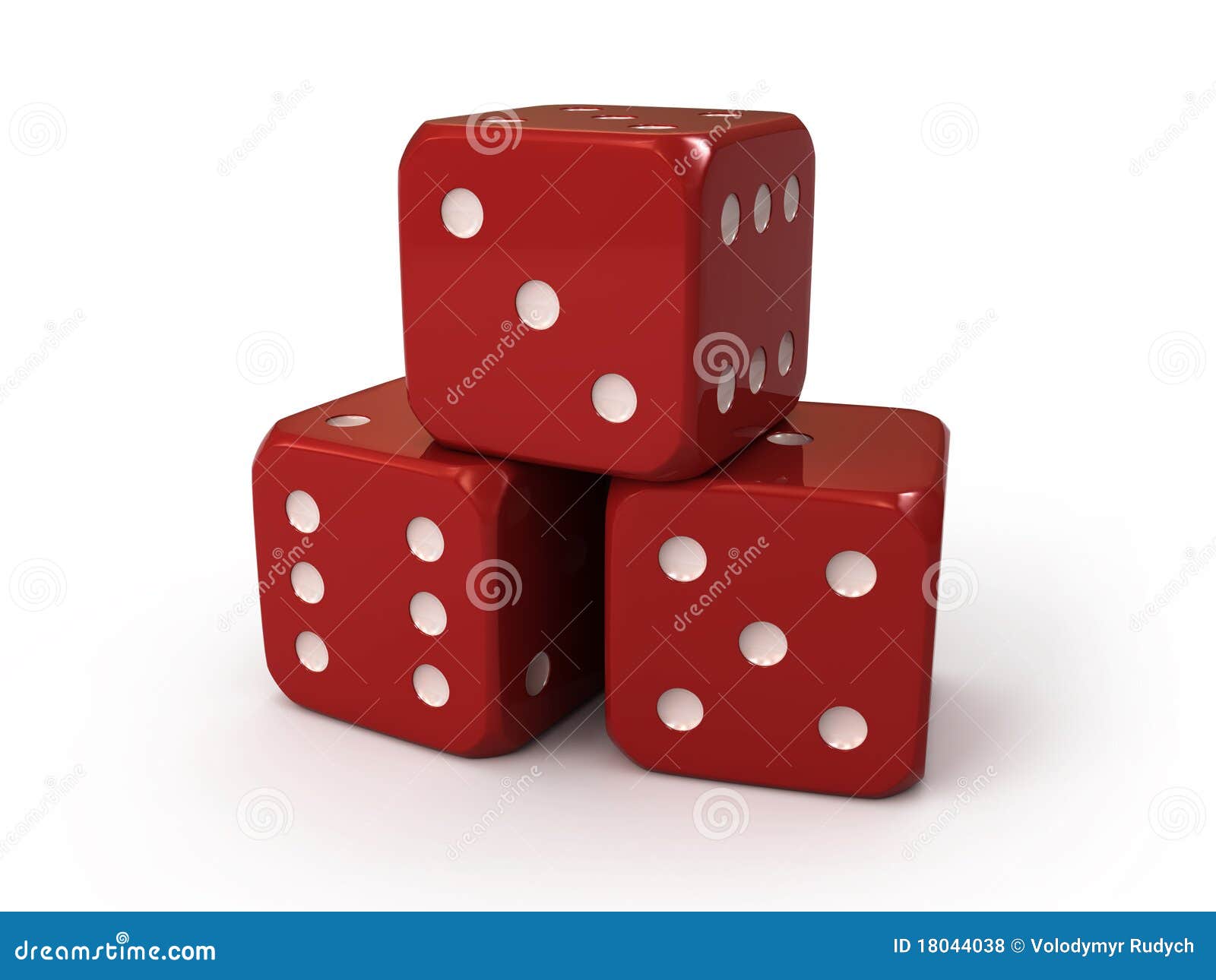 Three red dice stock illustration. Illustration of lose - 18044038