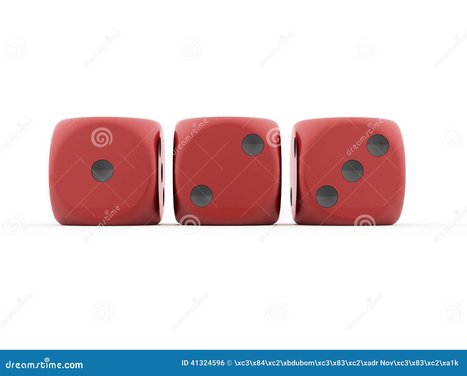 Three red dice rendered stock illustration. Illustration of leisure ...
