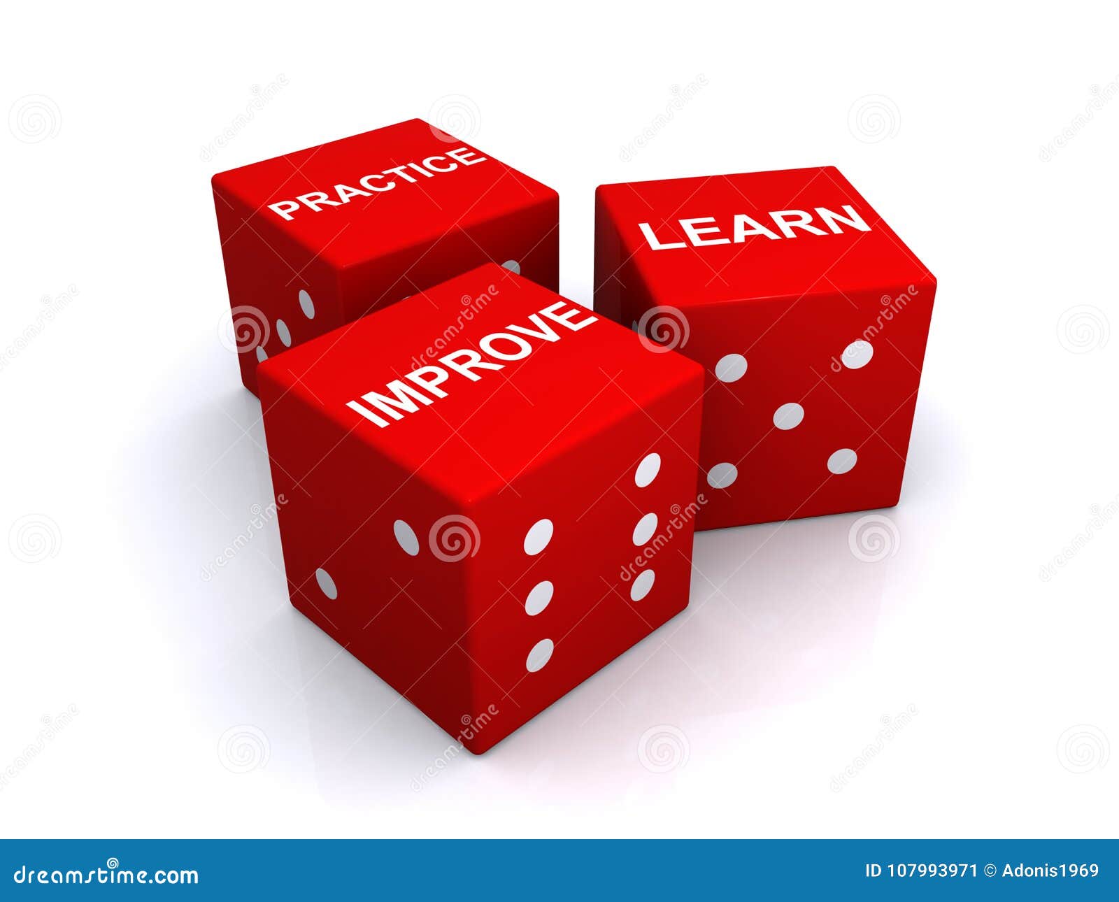 Improve Learn and Practice Dice Stock Illustration - Illustration of ...