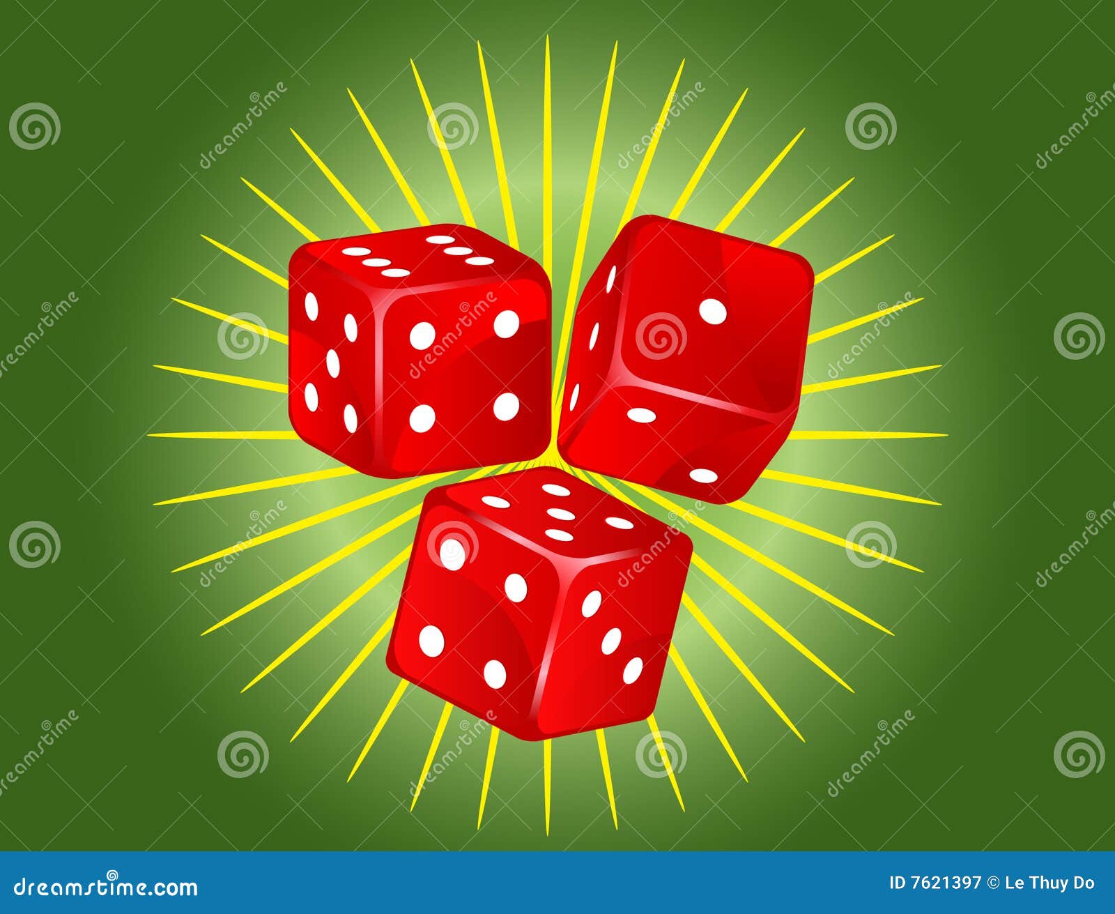 Three Red Dices stock illustration. Illustration of number - 7621397