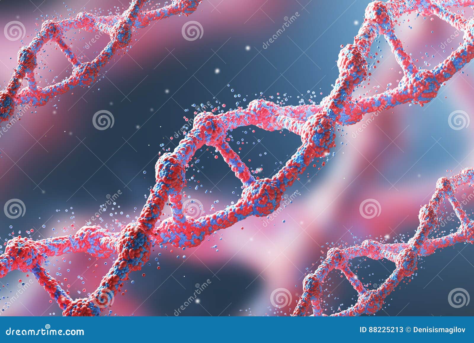 Three red DNA chains stock illustration. Illustration of graphics ...