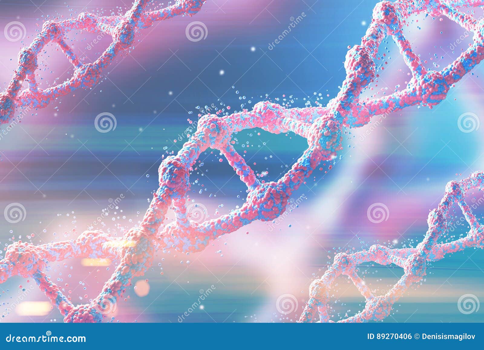 Three Red DNA Chains, Toned Stock Illustration - Illustration of ...