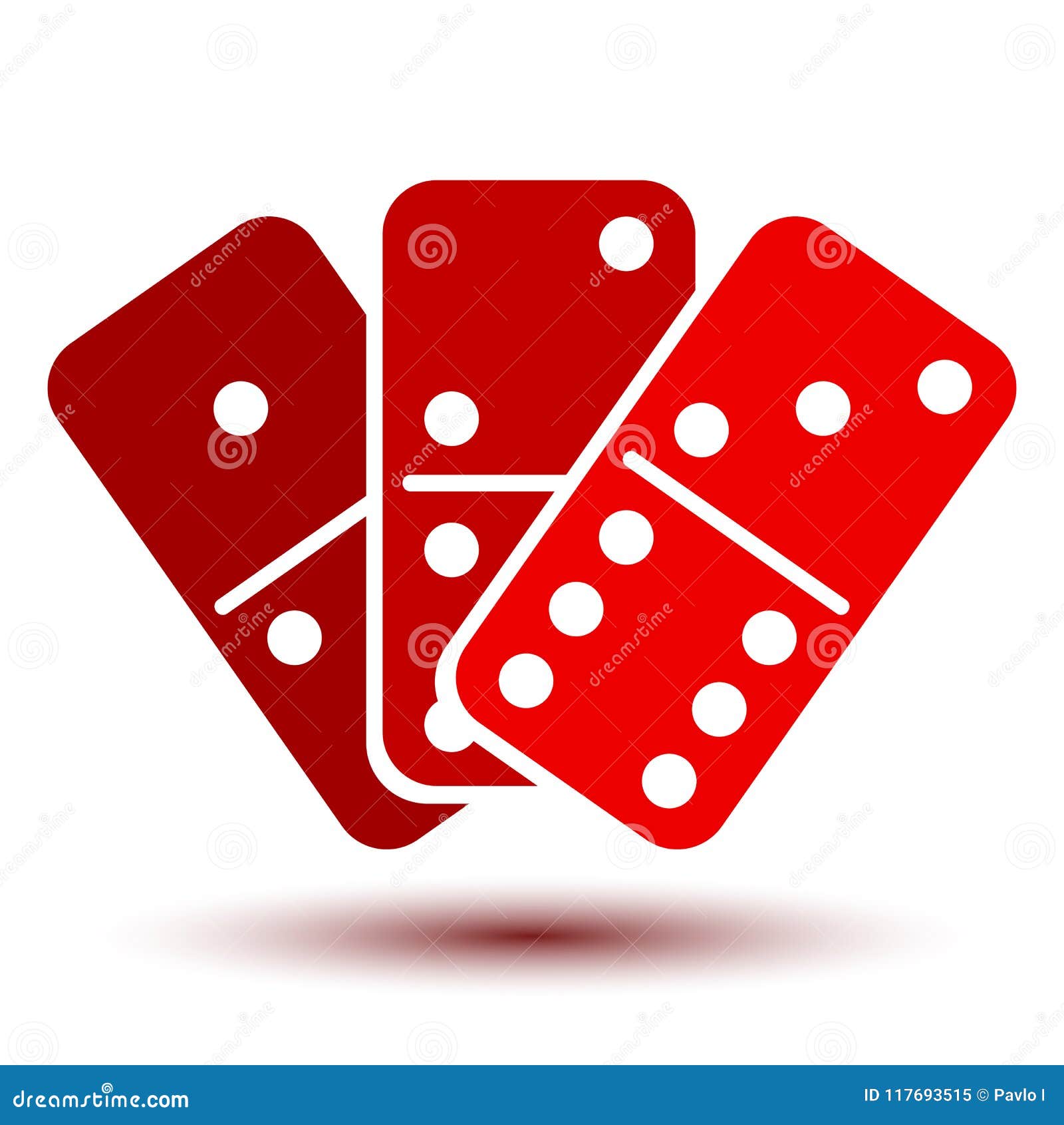 Three Red Domino, Icon - Vector Stock Illustration - Illustration of ...