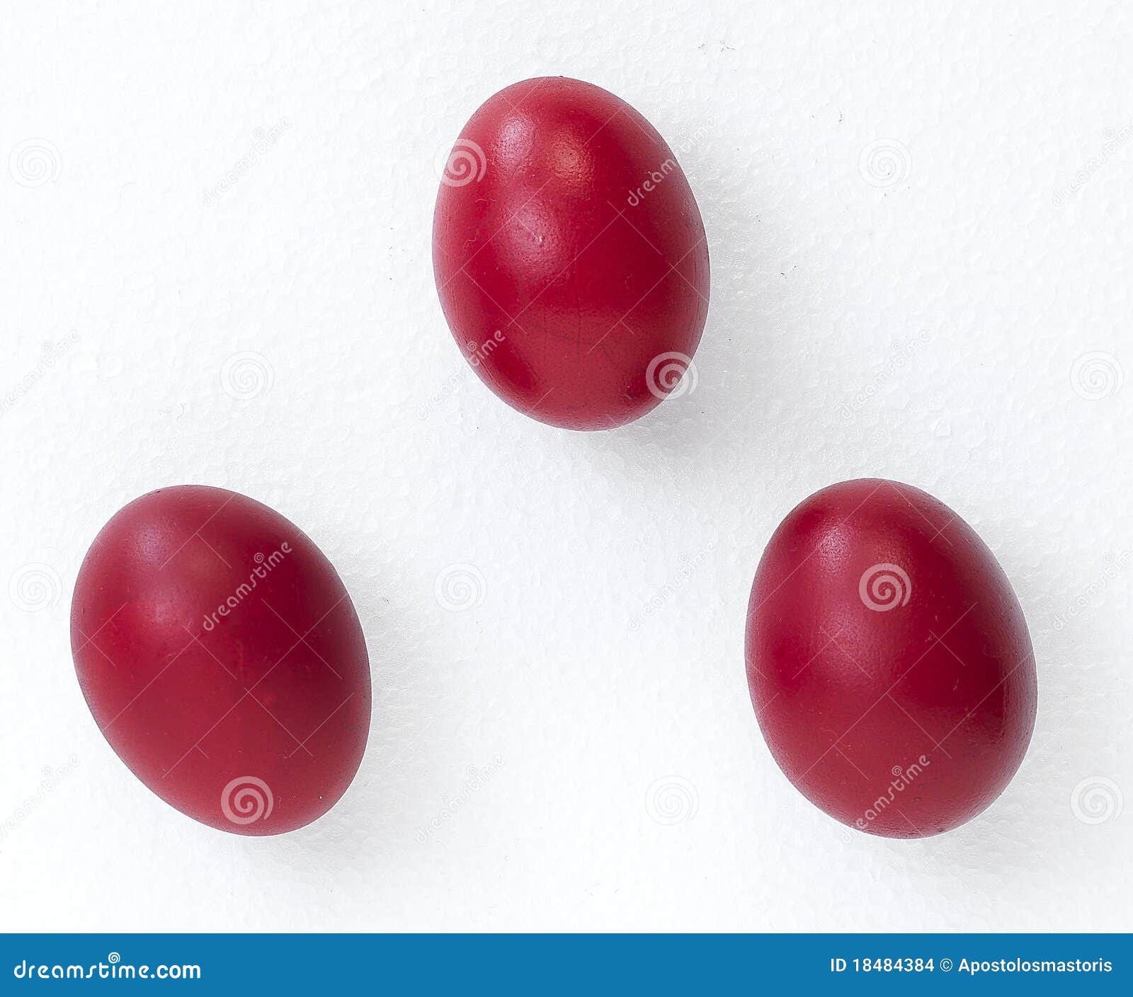 Three Red Eggs For Easter Celebration Stock Photo - Image of isolated ...