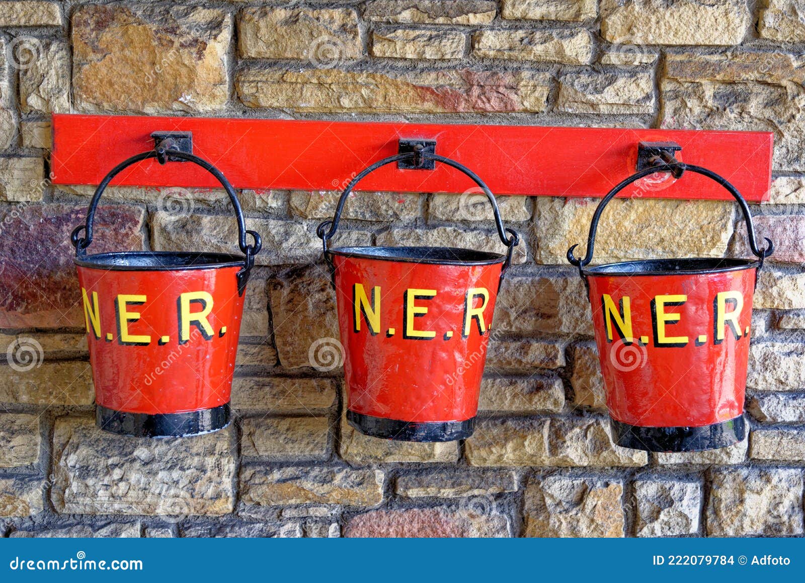 Red Buckets In The Gas Station In Northern Pakistan Royalty-Free Stock ...