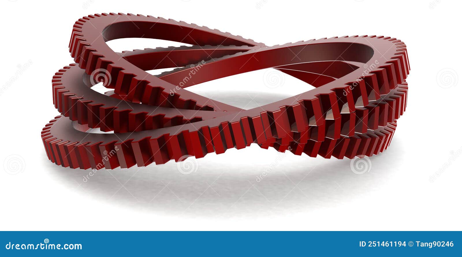 Three Red Gears Isolated on White Background Stock Illustration ...