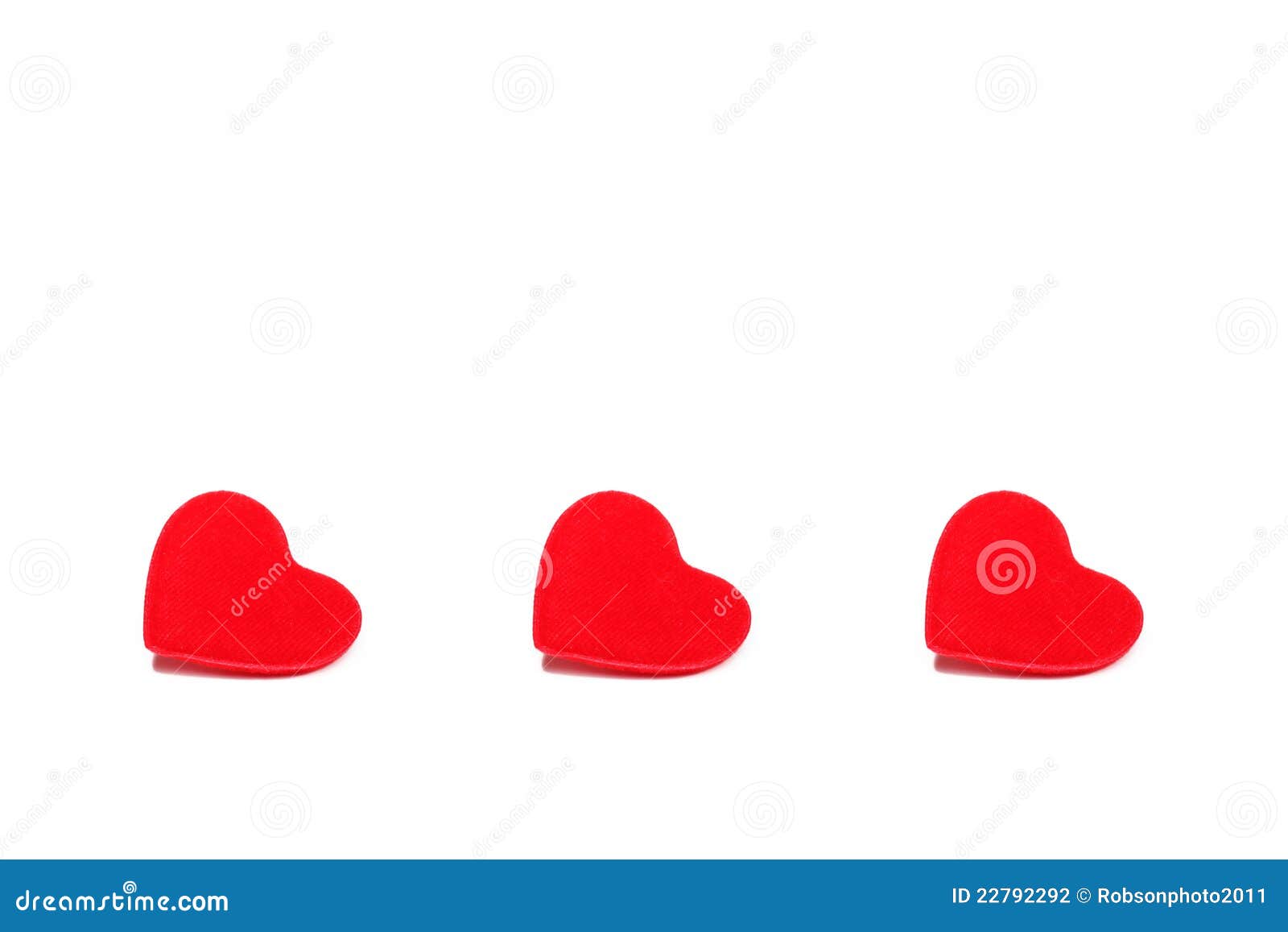 Three Red Hearts On White Background Stock Photo - Image of nobody ...
