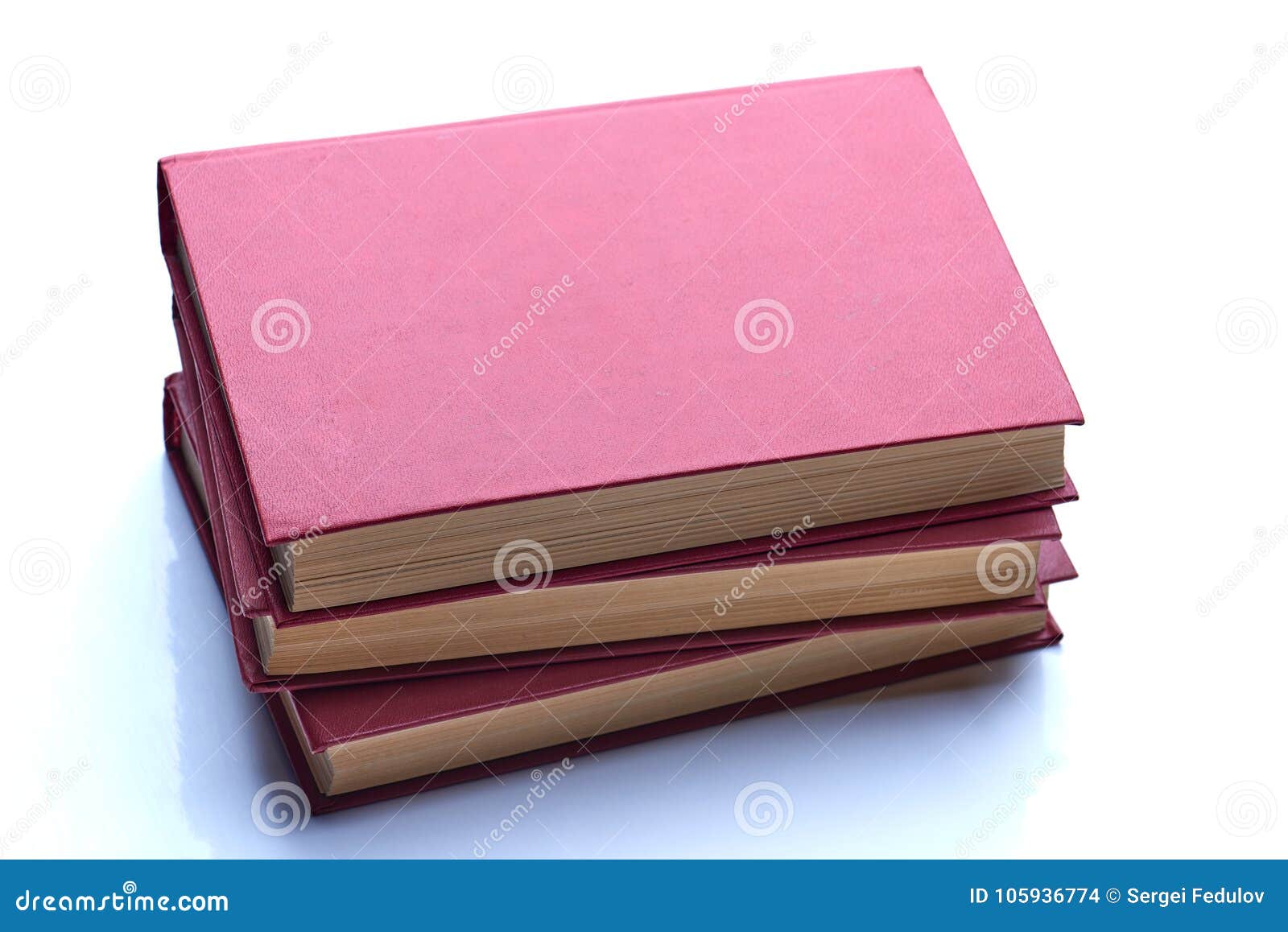 Three Red Interesting Books on the White Stock Photo - Image of gray ...