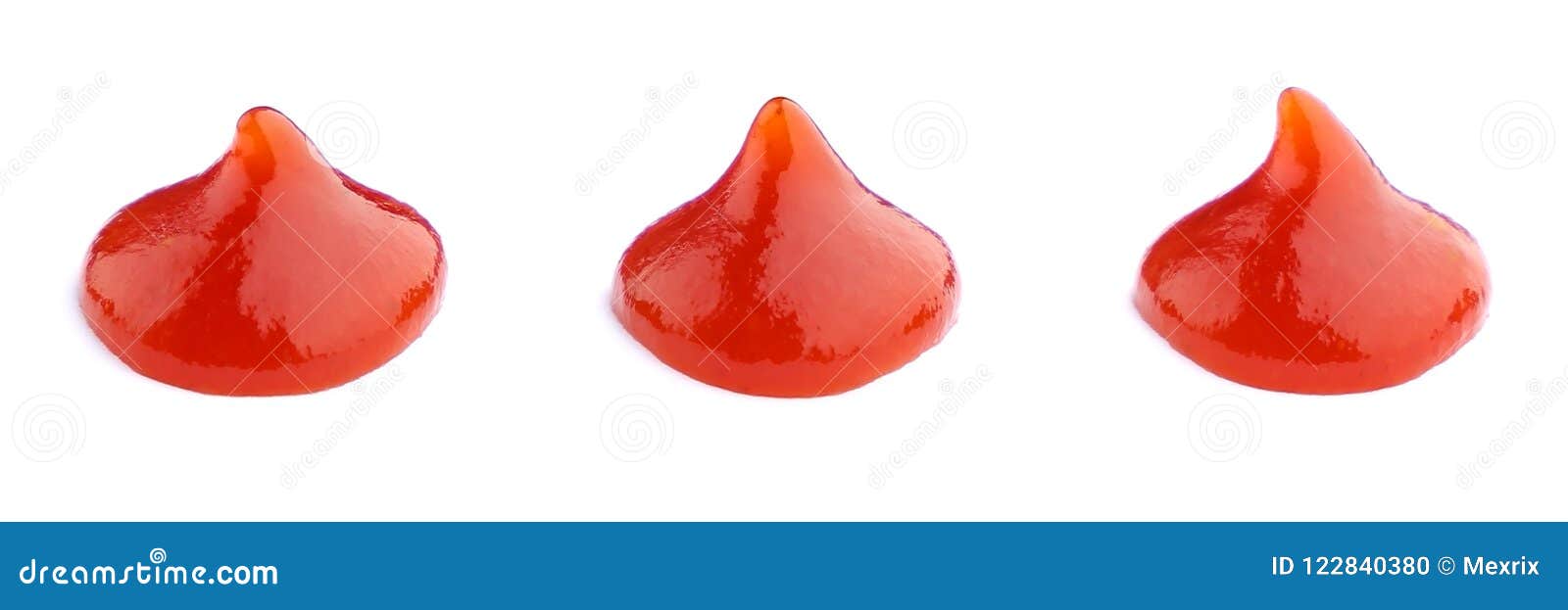 Three Red Ketchup Drops on White Stock Photo - Image of fast ...