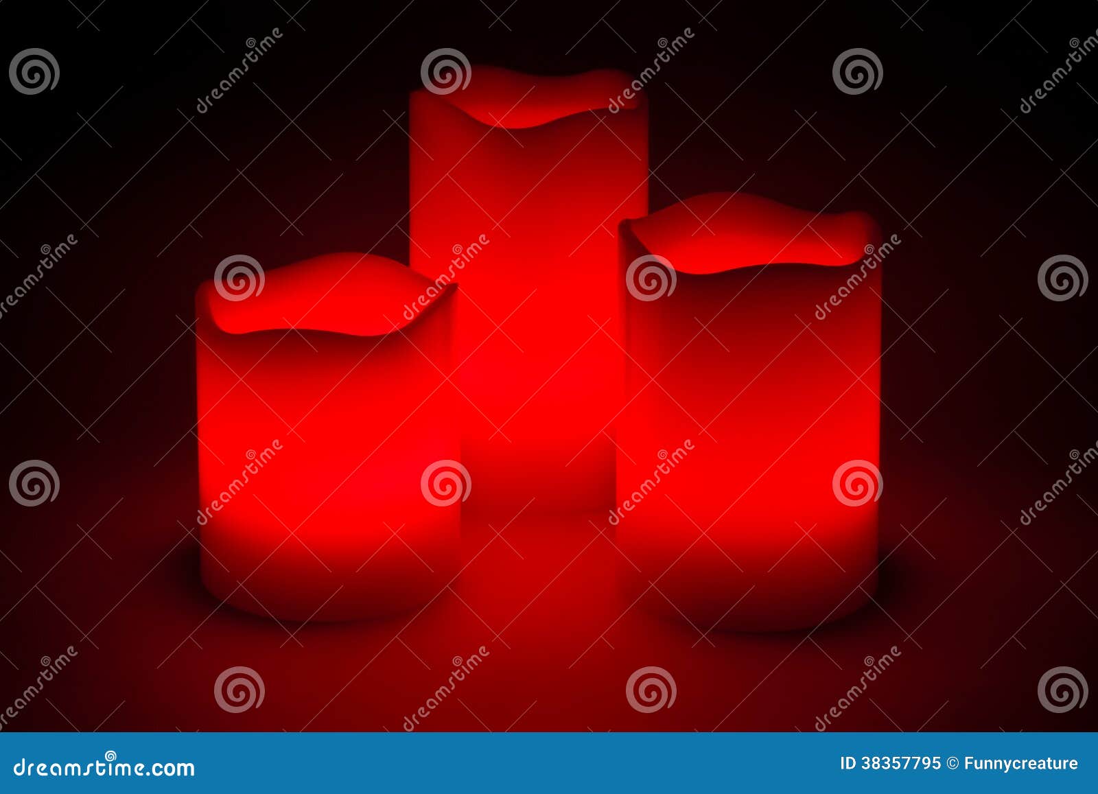 Three red LED candles stock image. Image of beautiful - 38357795