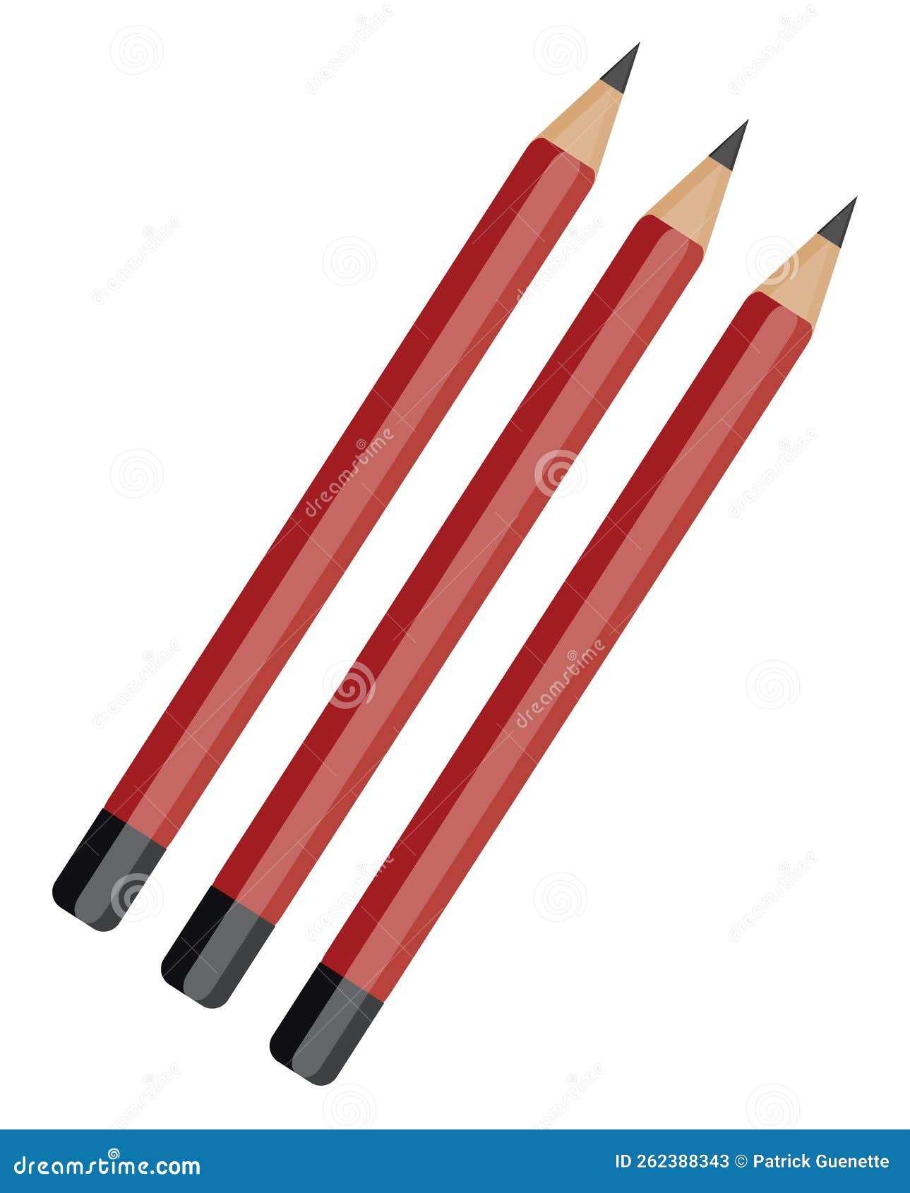 Three red pens, icon stock vector. Illustration of tool - 262388343