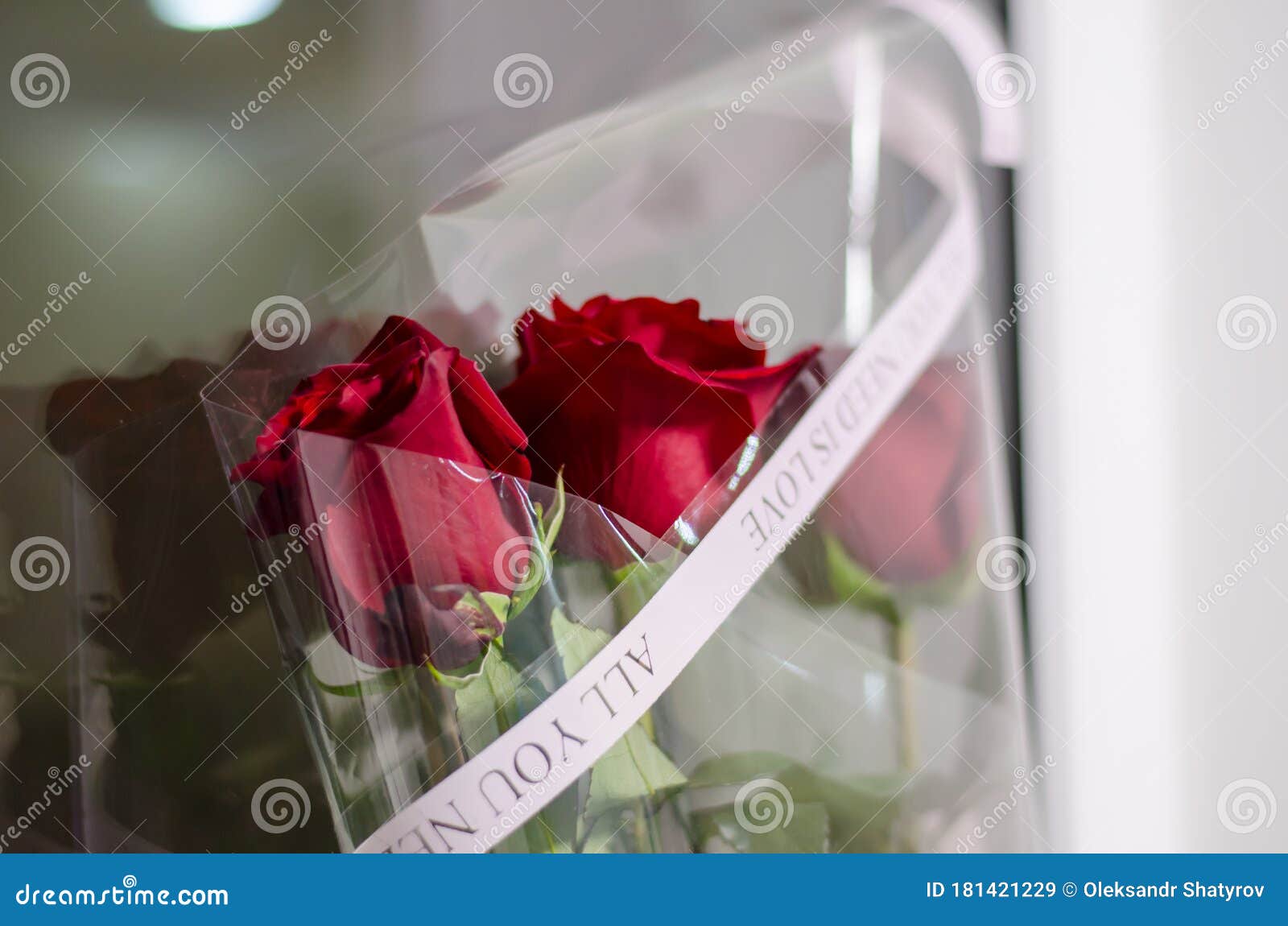 Three Red Roses in a Gift Box by the Window Stock Image - Image of gift ...