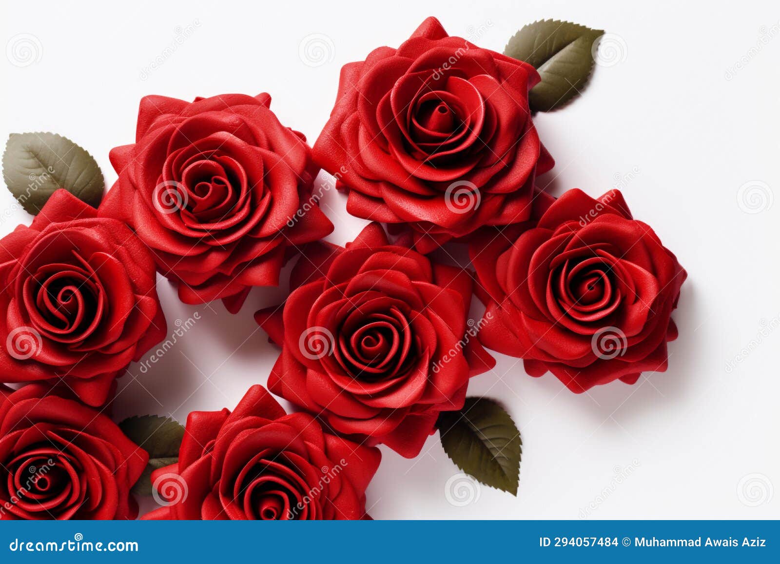 Three Red Roses Isolated on White Background. Close-up Image Stock ...
