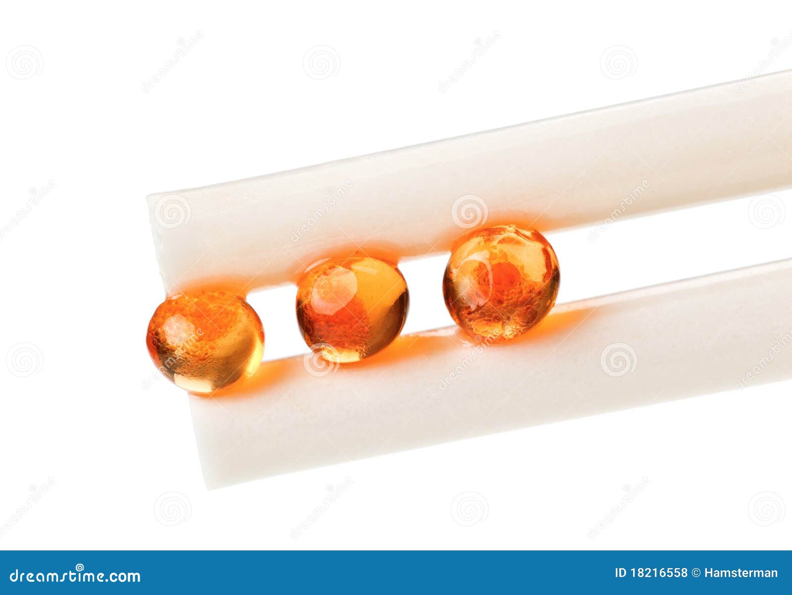 Three Red Salmon Caviar Ball in Chopsticks Stock Photo - Image of cook ...
