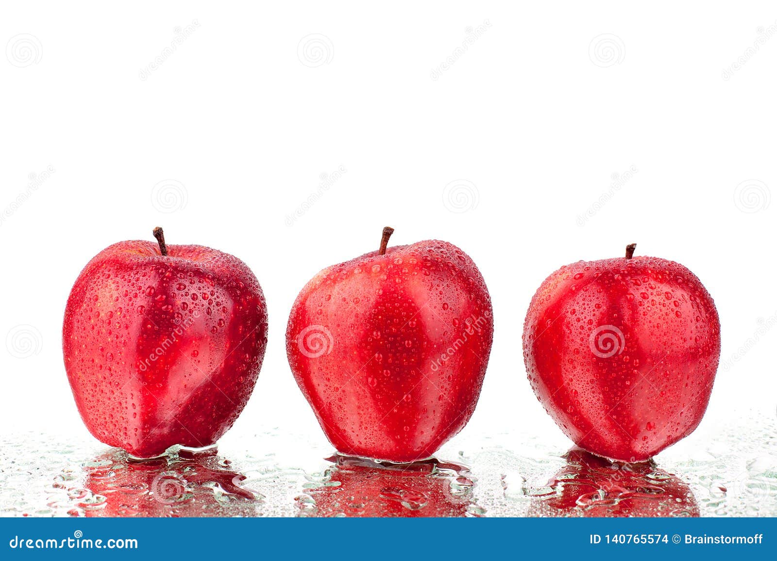 Red Apples Different Sides View on White Background Isolated Close Up ...