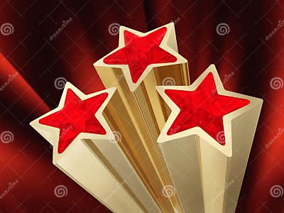 Three red stars stock illustration. Illustration of gift - 2838184