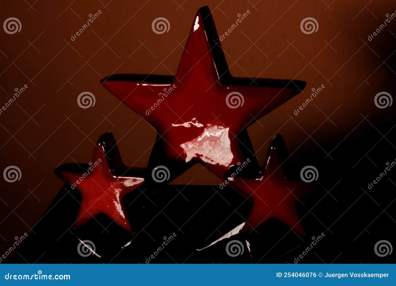 Three Red Stars on Blcbackground. Stock Photo - Image of isolated ...