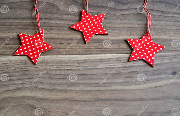Three Red Stars on Wooden Background Stock Image - Image of events ...
