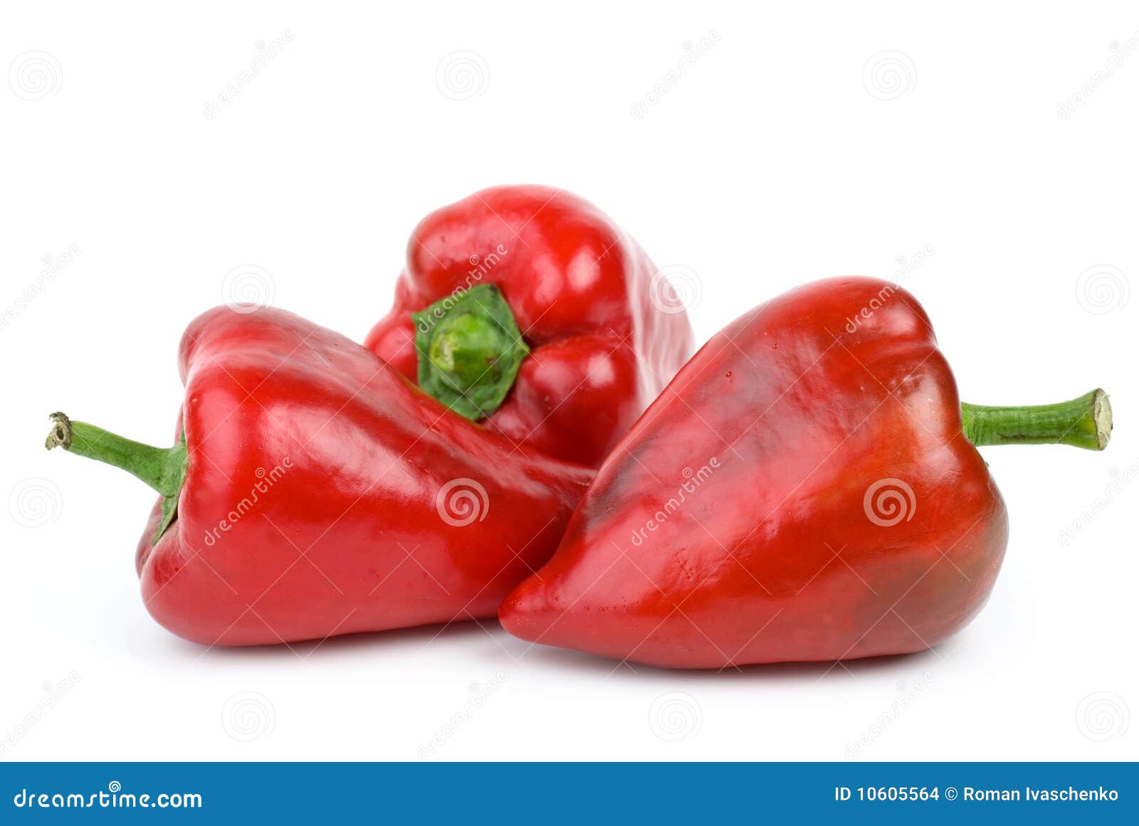 Three red sweet peppers stock photo. Image of close, paprika - 10605564