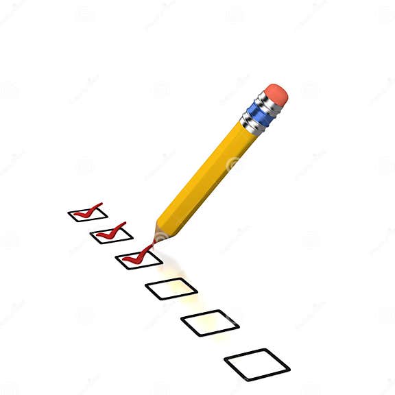 Three Red Ticks Checked Off List Stock Illustration - Illustration of ...